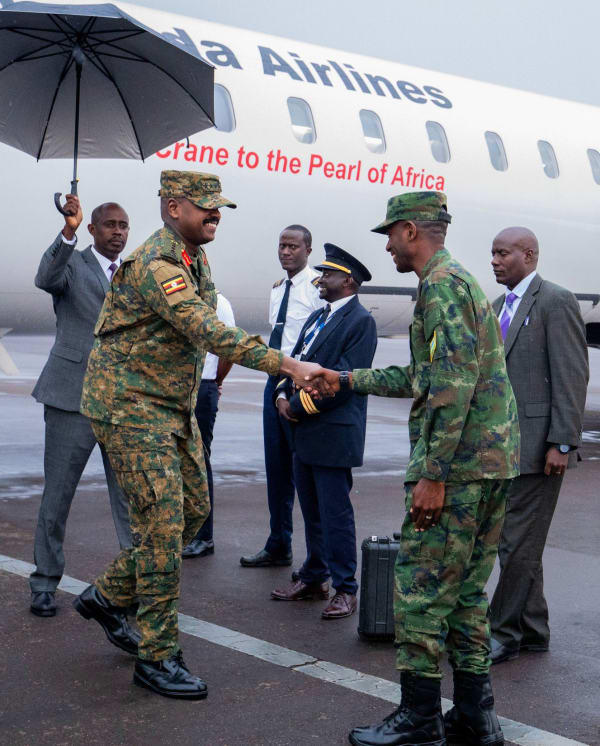 CDF Gen Muhoozi Jets In Rwanda For H.E Paul Kagame's Inauguration