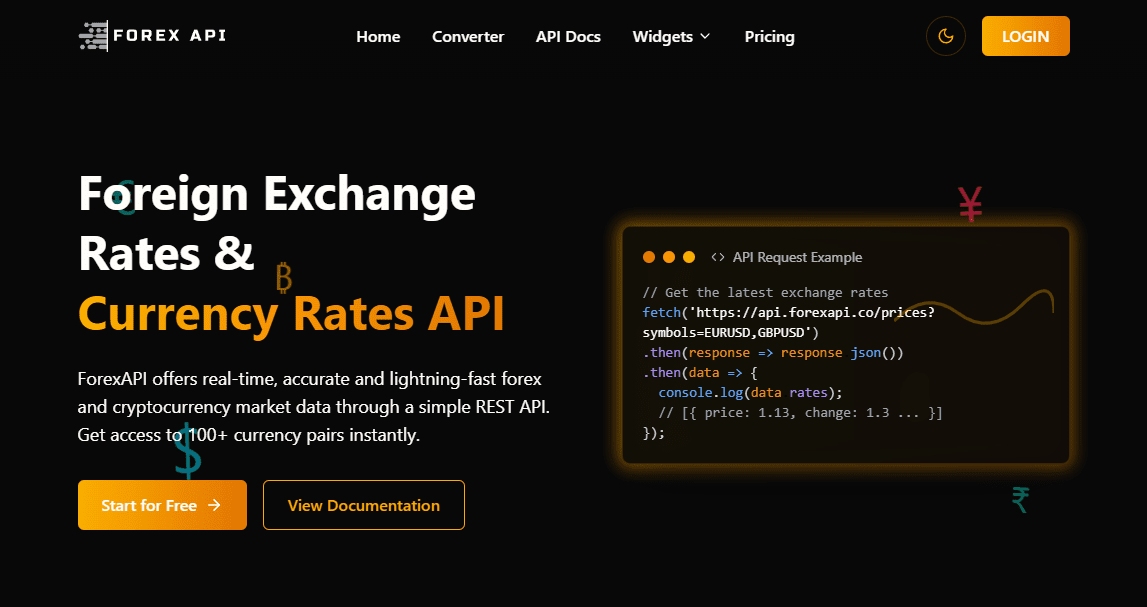 FOREX API.CO | Financial Market Data API