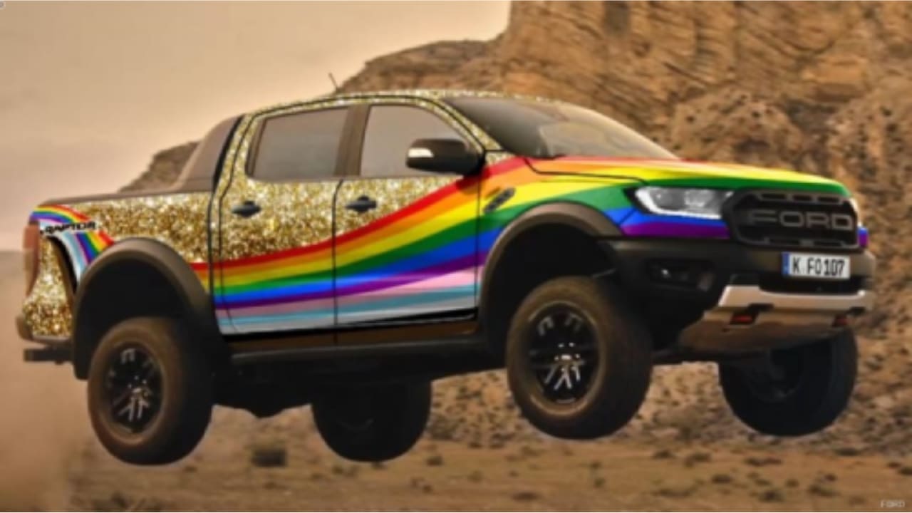 Ford Proudly Unveils “Very Gay” Car With Rainbows And Glitter