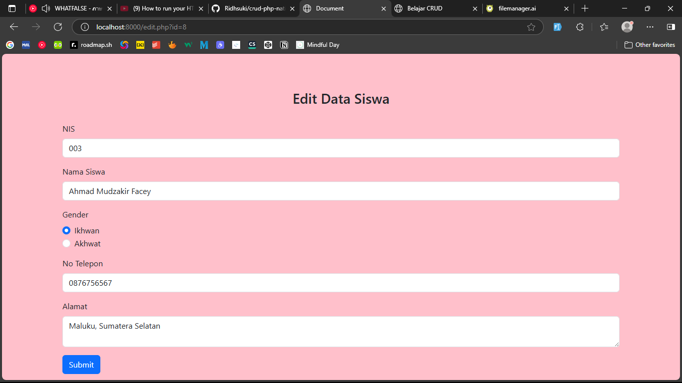 GitHub - Ridhsuki/crud-php-native: 🐘PHP Native CRUD project to manage student data 📚. Main ...