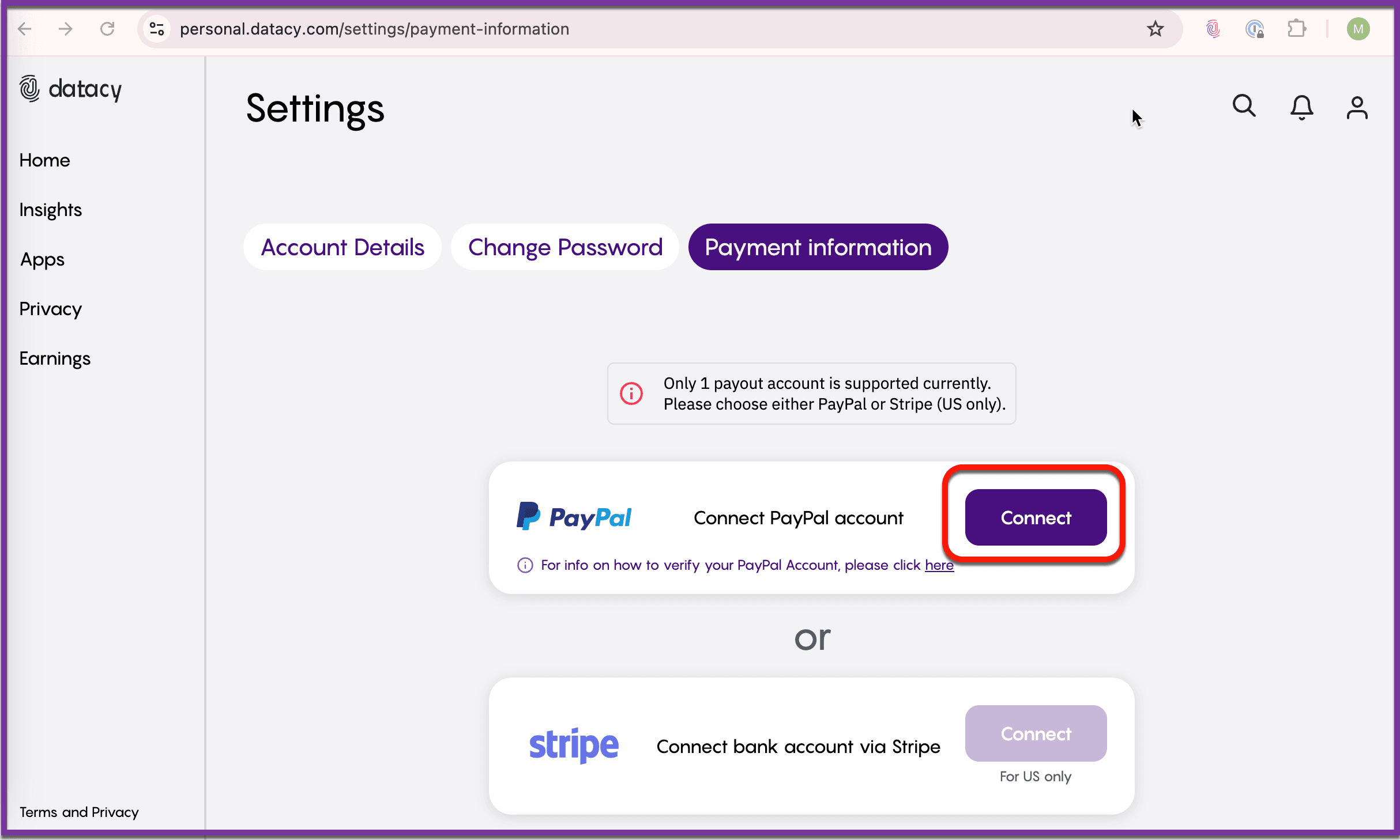 Verifying your PayPal Account