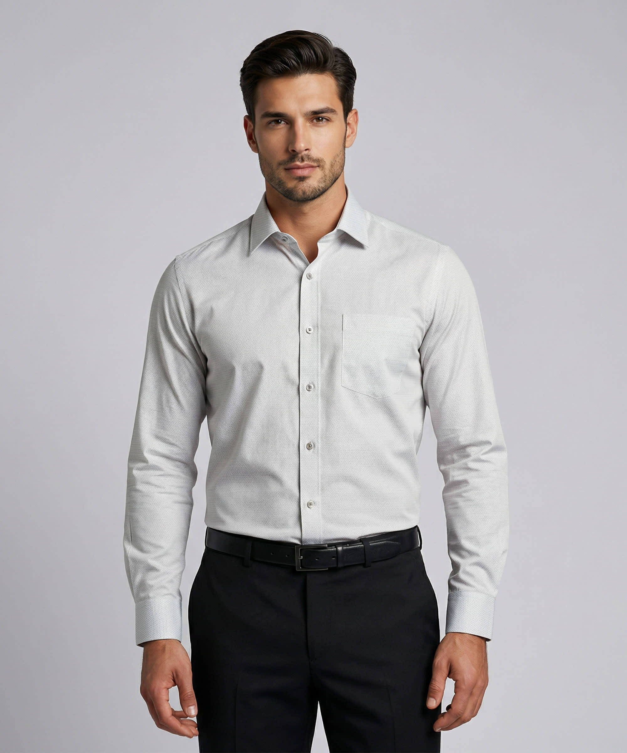 Envoy Platinum Men’s Ash Formal Wear Regular Fit Shirt - Hameedia