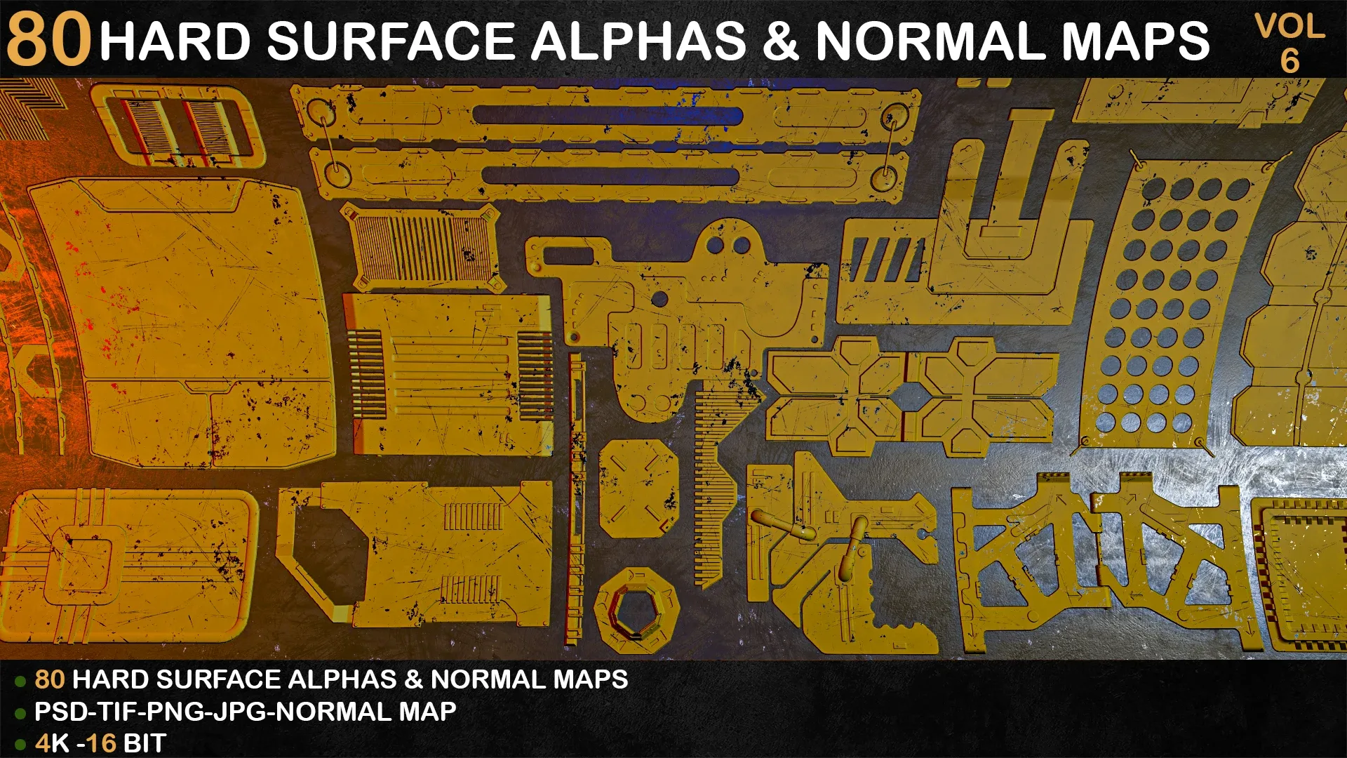 80 HARD SURFACE ALPHAS & NORMAL - FlippedNormals