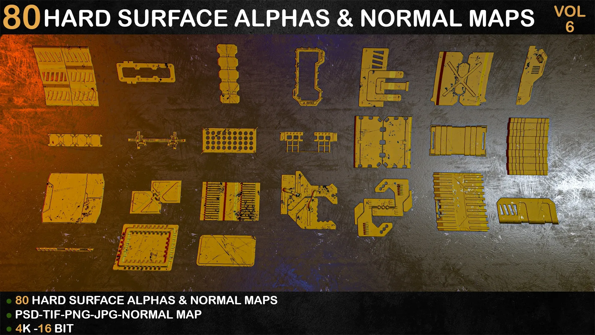80 HARD SURFACE ALPHAS & NORMAL - FlippedNormals