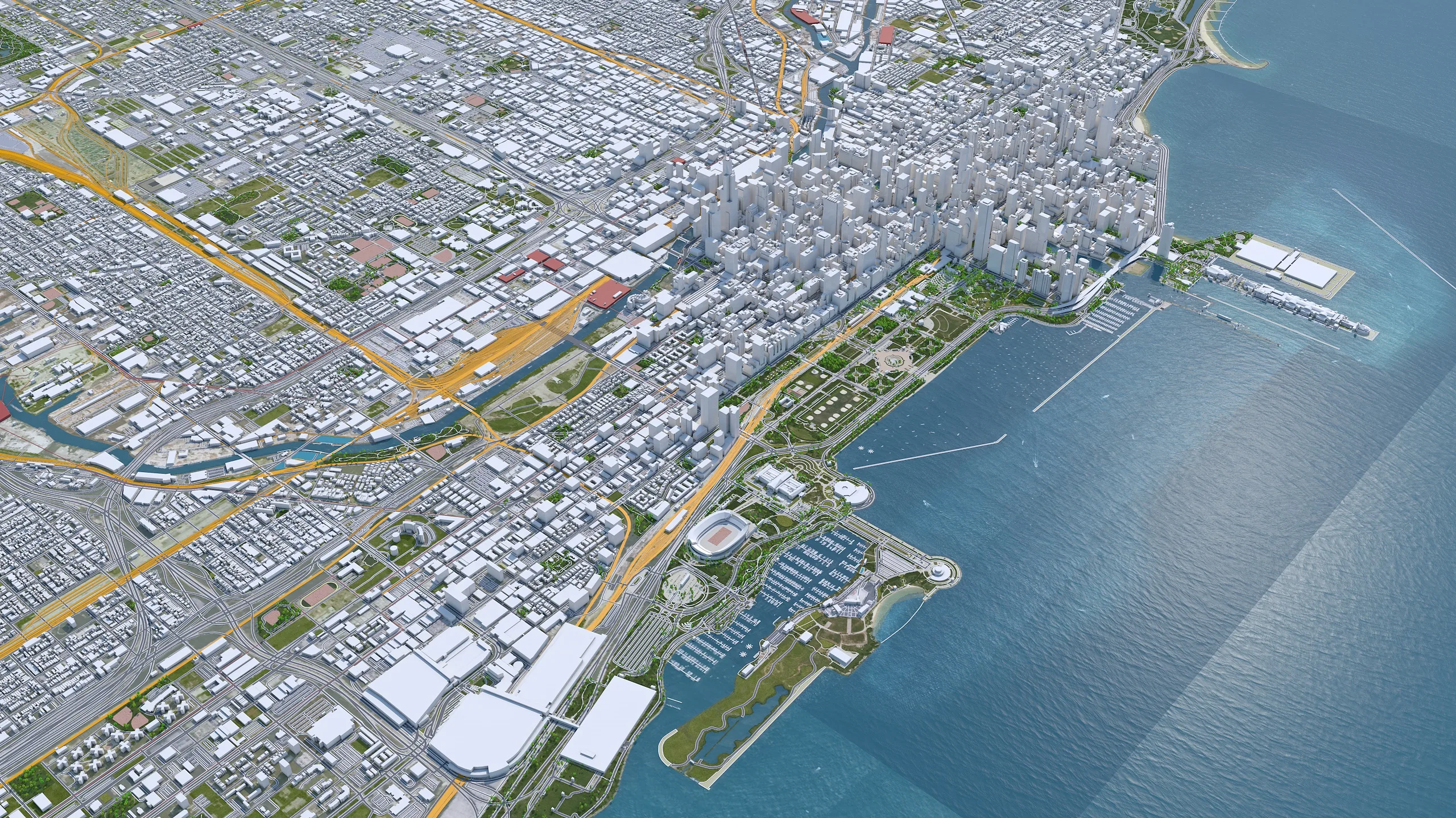 Chicago City Illinois 3D Model - FlippedNormals