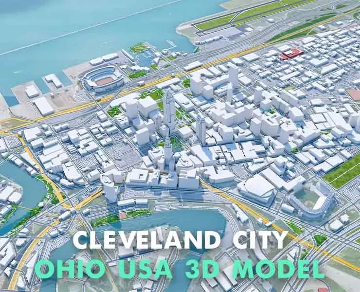 Cleveland City Ohio USA 3D Model - FlippedNormals