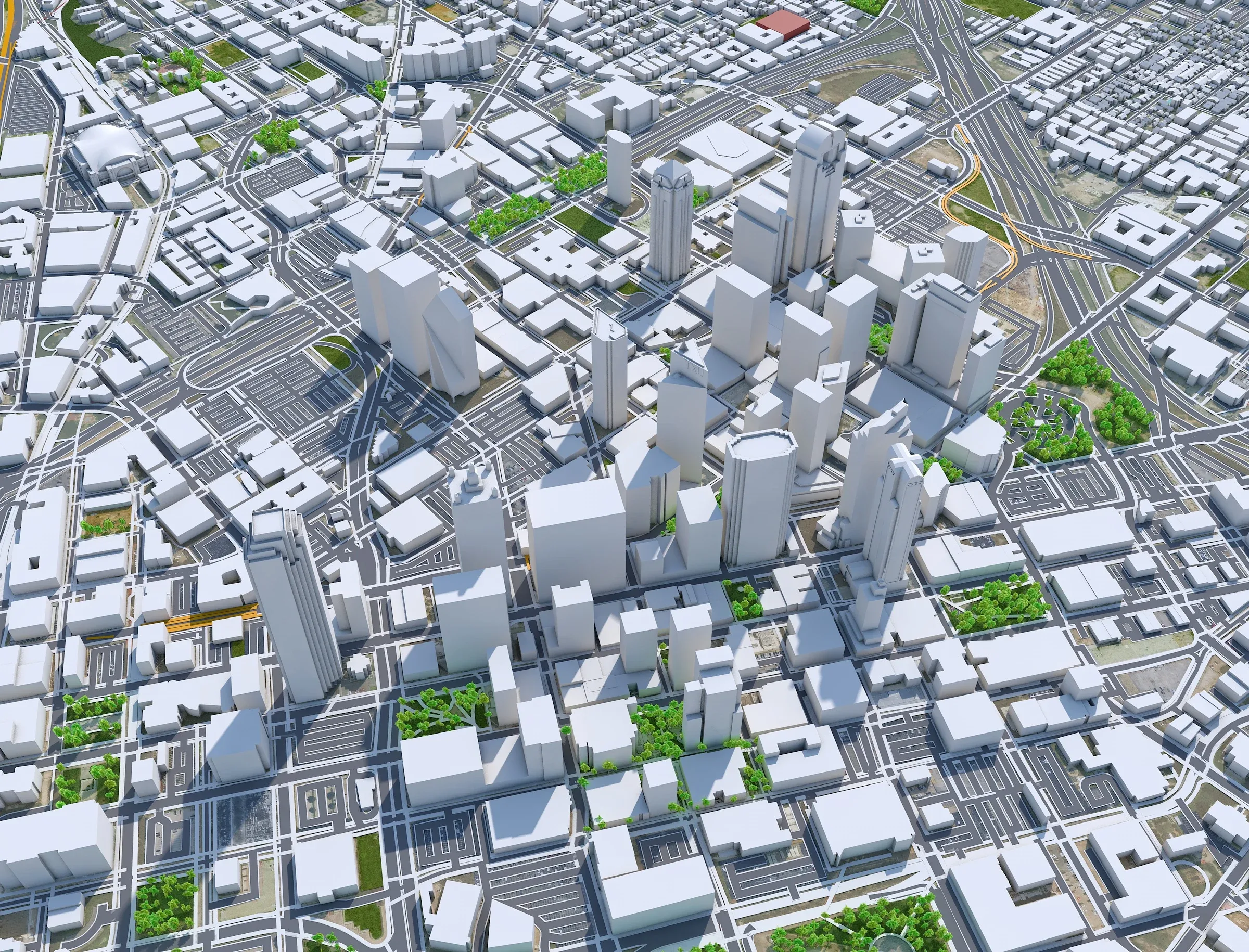 Dallas Downtown City Texas 3D Model - FlippedNormals