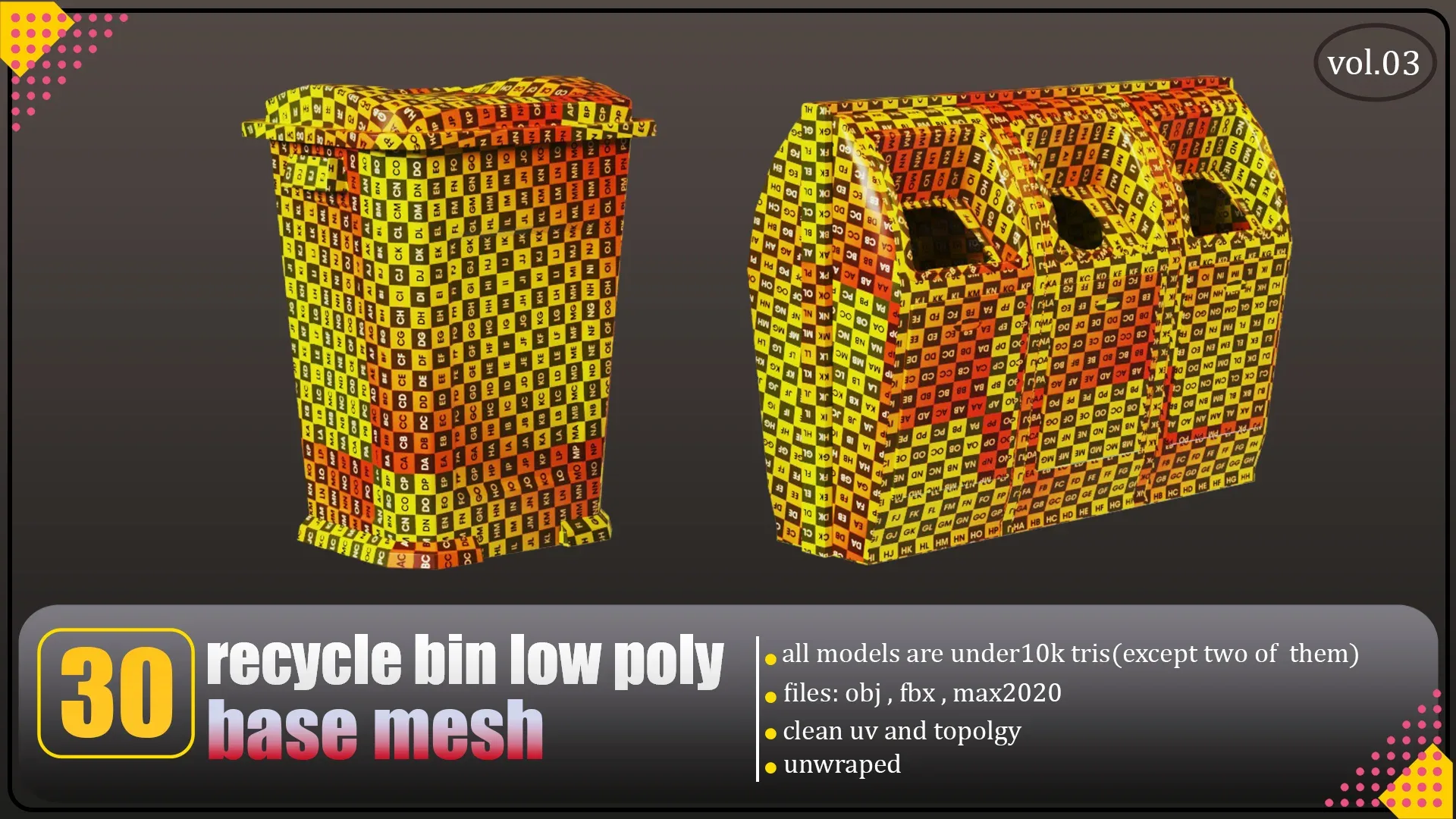 30 recycle bin lowpoly base mesh - FlippedNormals