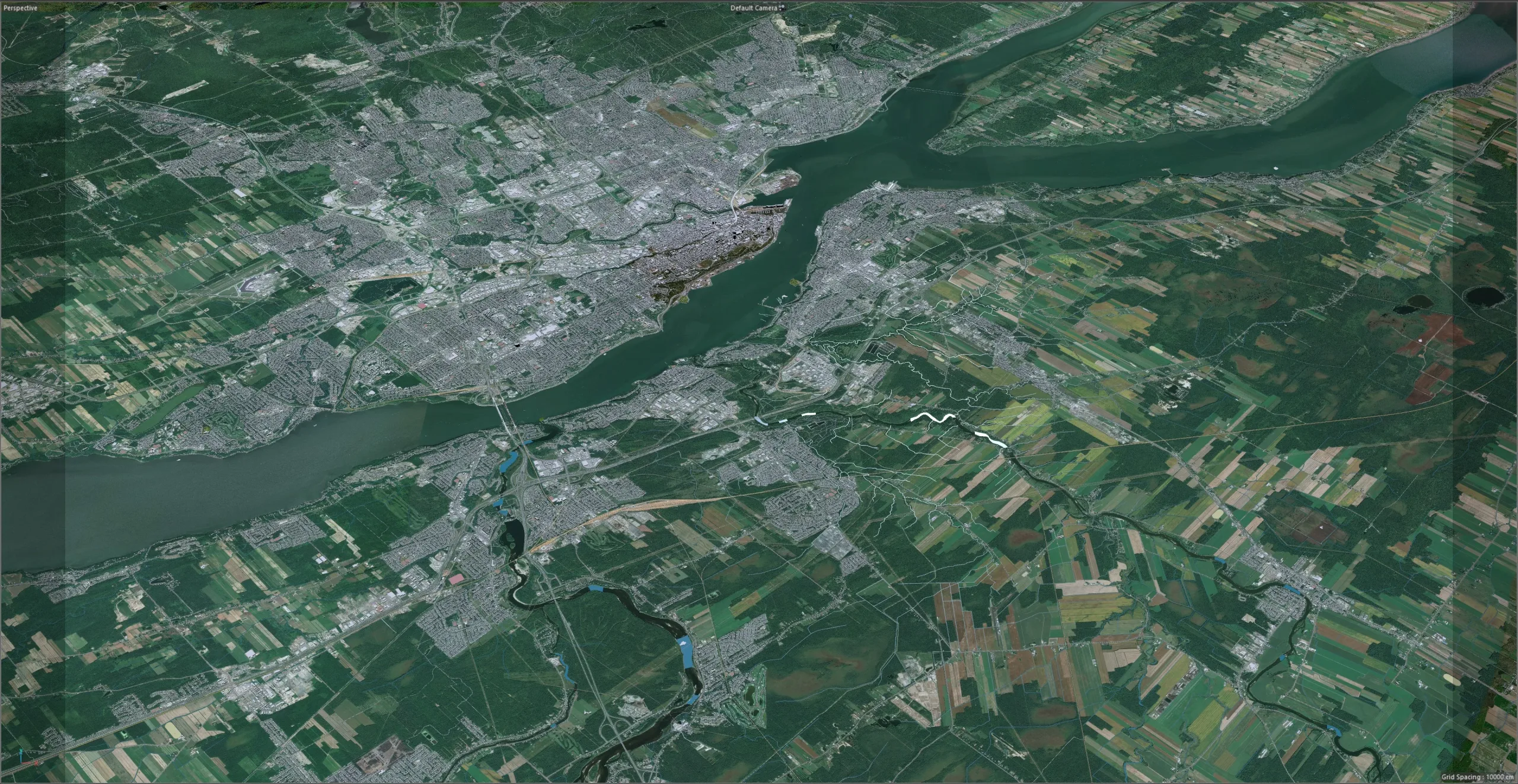 Quebec City Canada 3D Model 80km - FlippedNormals