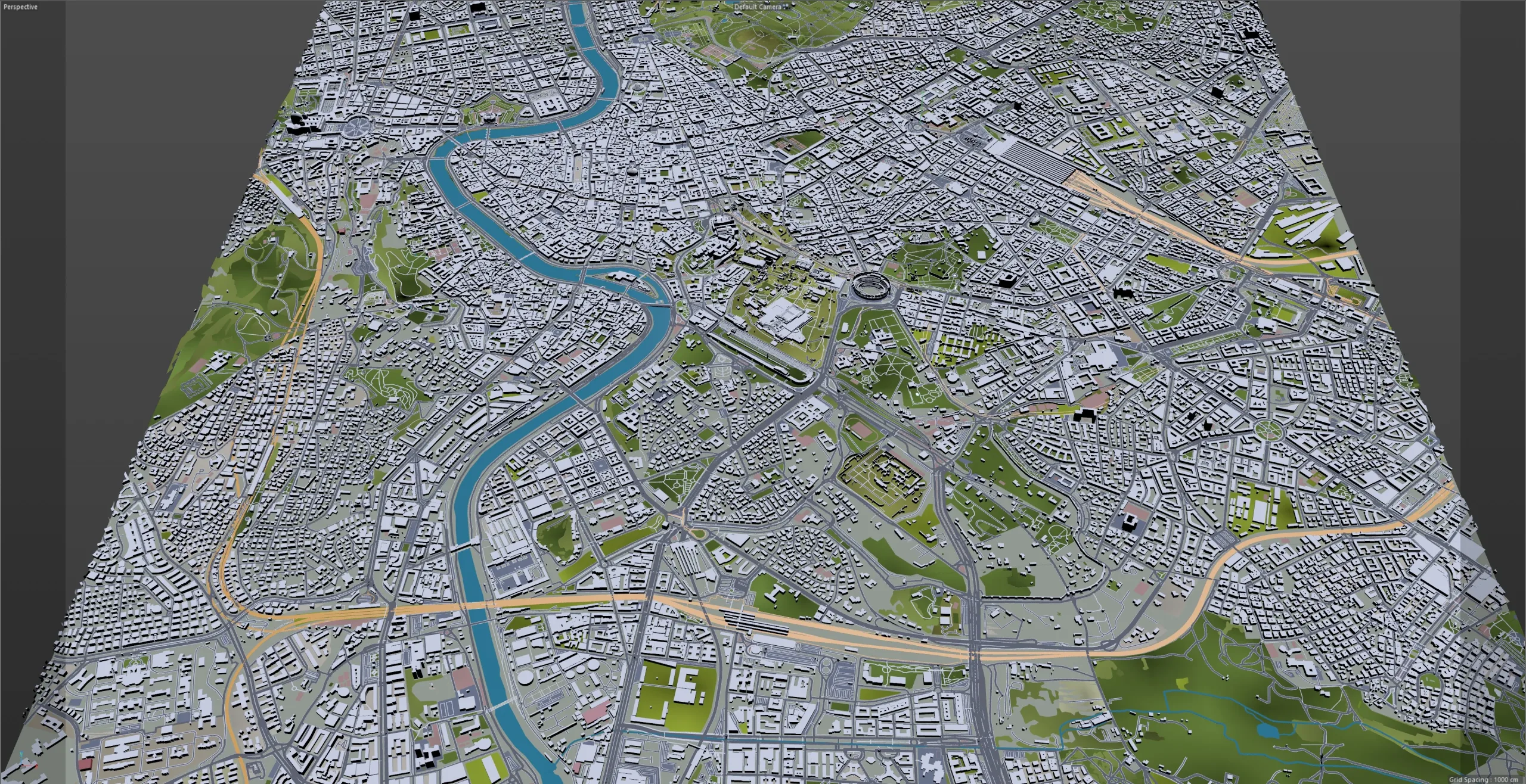 Rome Downtown City Italy 3D Model - FlippedNormals