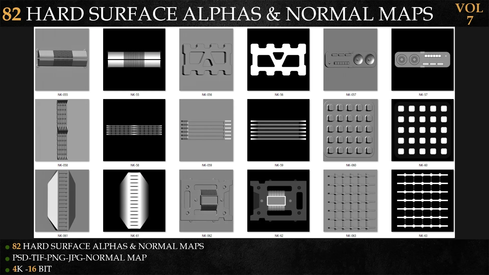 82 HARD SURFACE ALPHAS & NORMAL - FlippedNormals