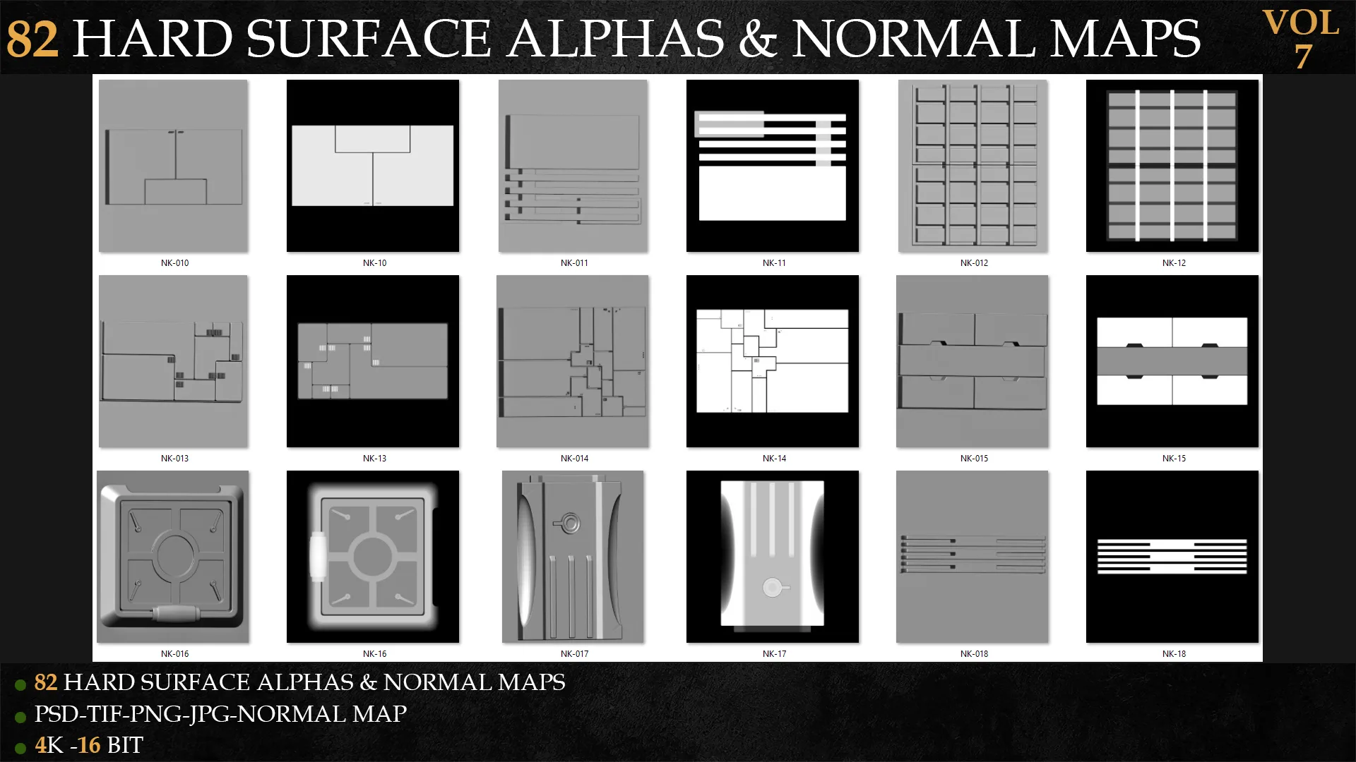 82 HARD SURFACE ALPHAS & NORMAL - FlippedNormals