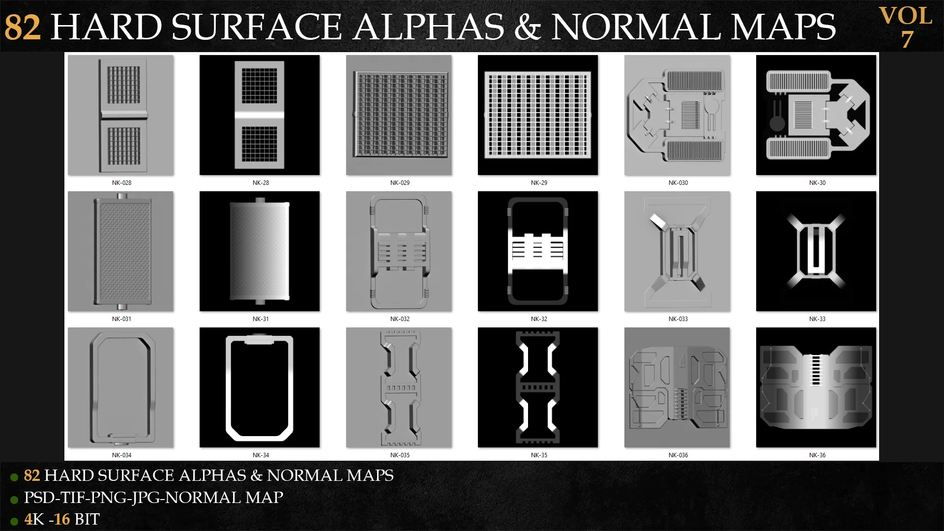 82 HARD SURFACE ALPHAS & NORMAL - FlippedNormals