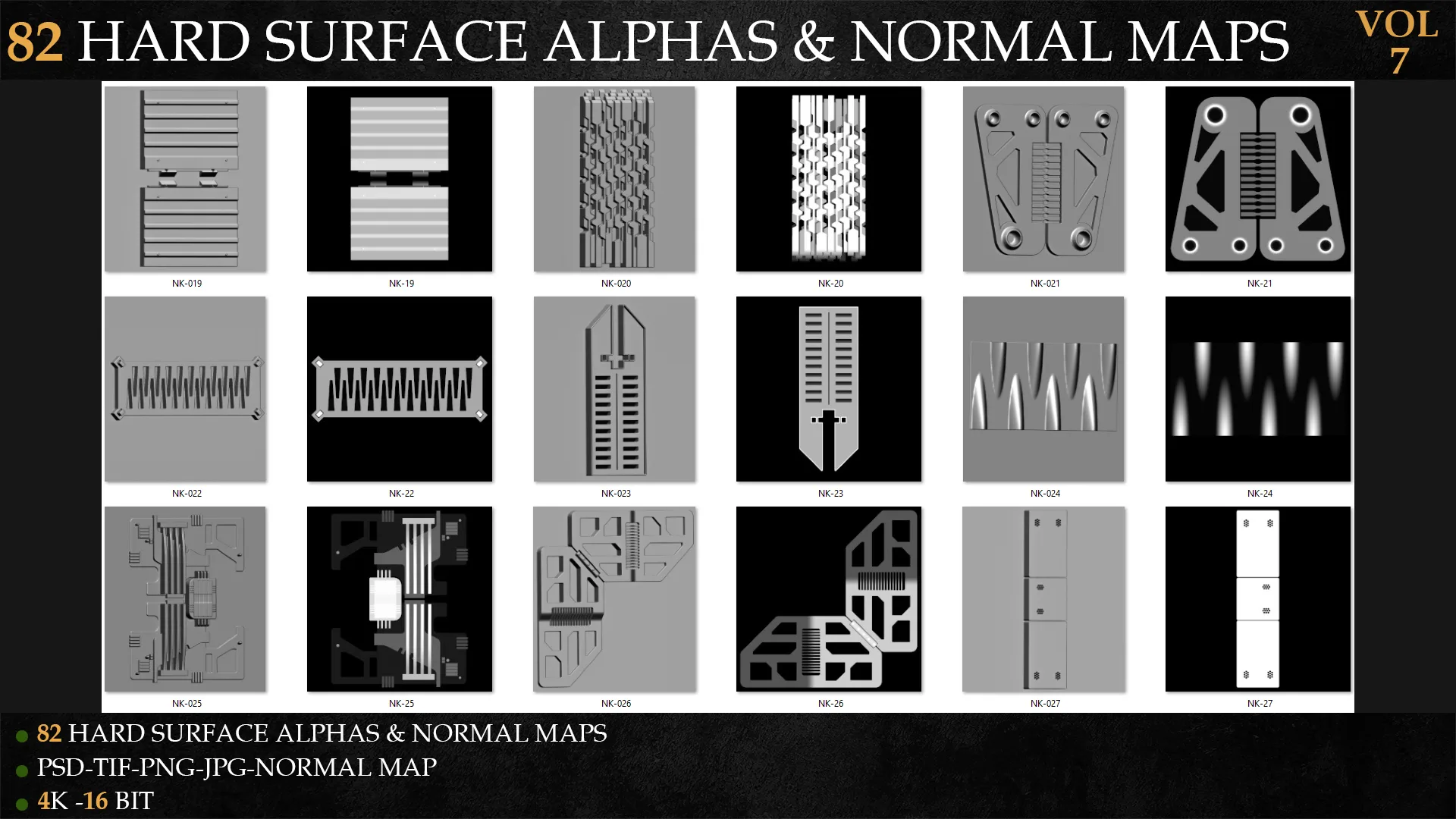82 HARD SURFACE ALPHAS & NORMAL - FlippedNormals