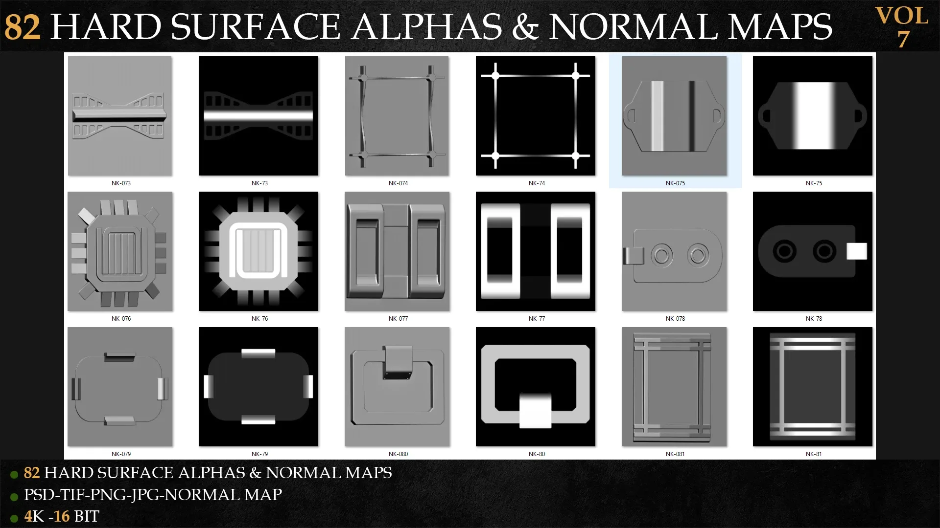 82 HARD SURFACE ALPHAS & NORMAL - FlippedNormals