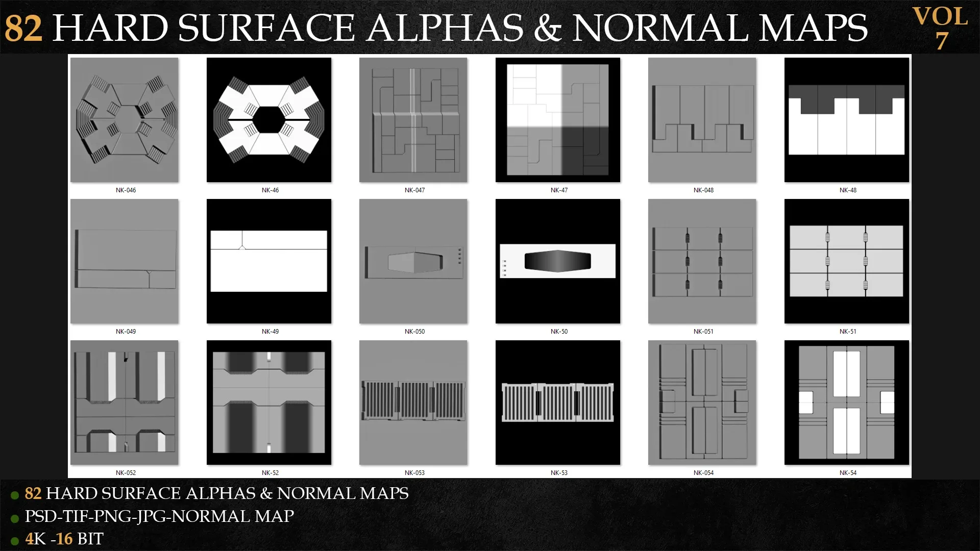 82 HARD SURFACE ALPHAS & NORMAL - FlippedNormals