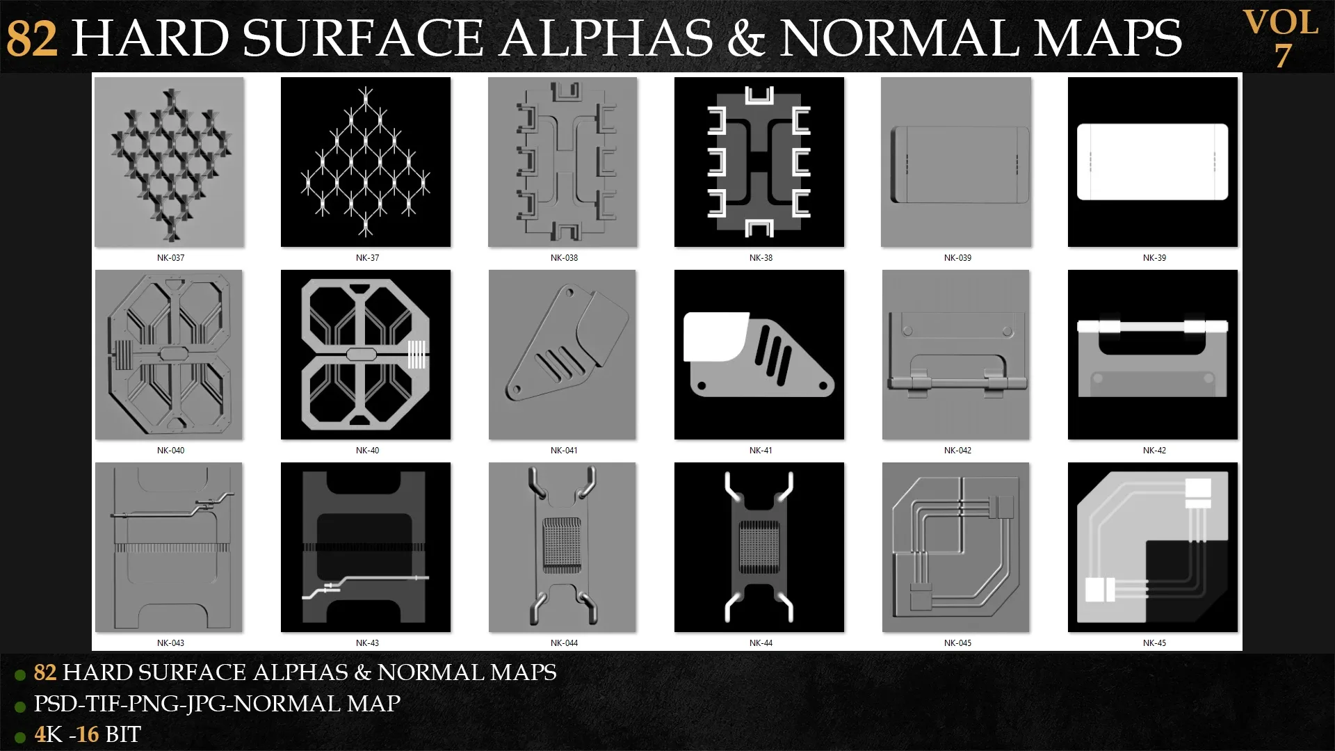 82 HARD SURFACE ALPHAS & NORMAL - FlippedNormals