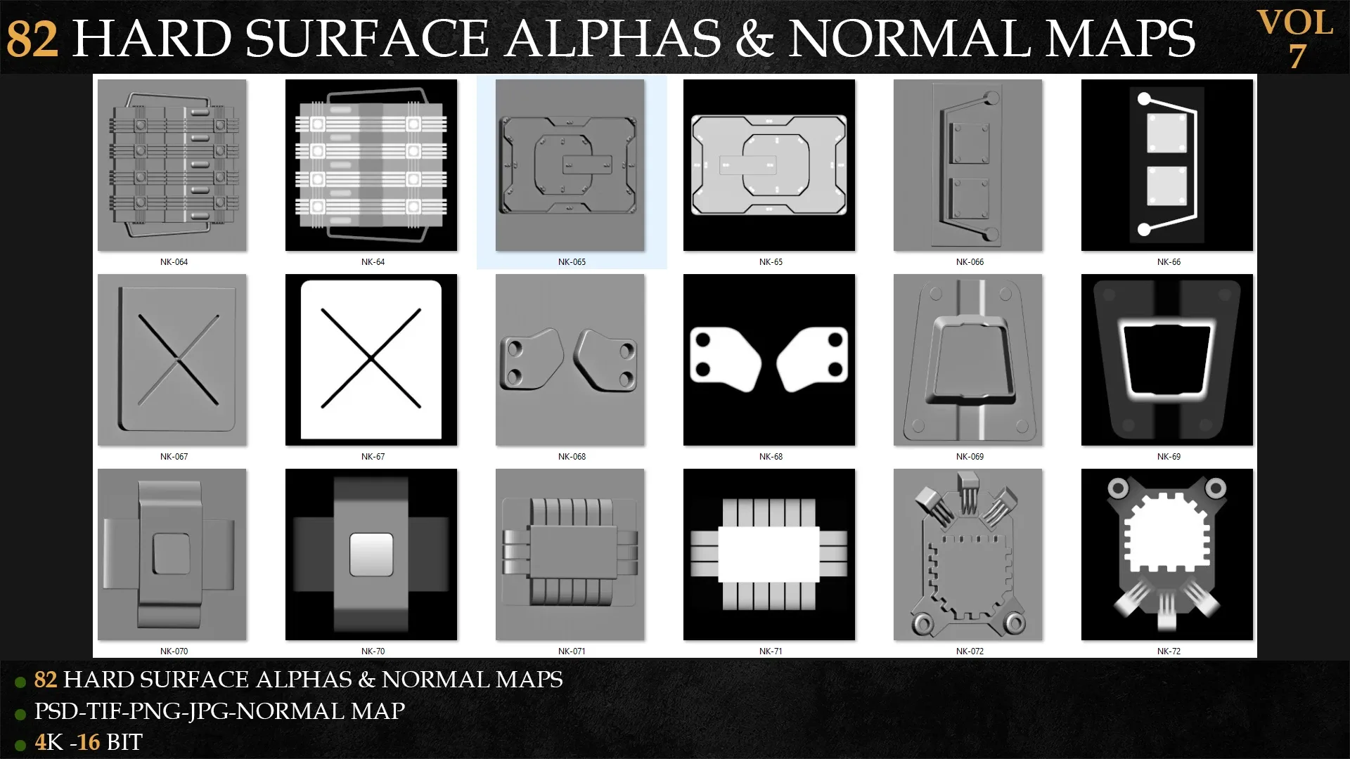 82 HARD SURFACE ALPHAS & NORMAL - FlippedNormals