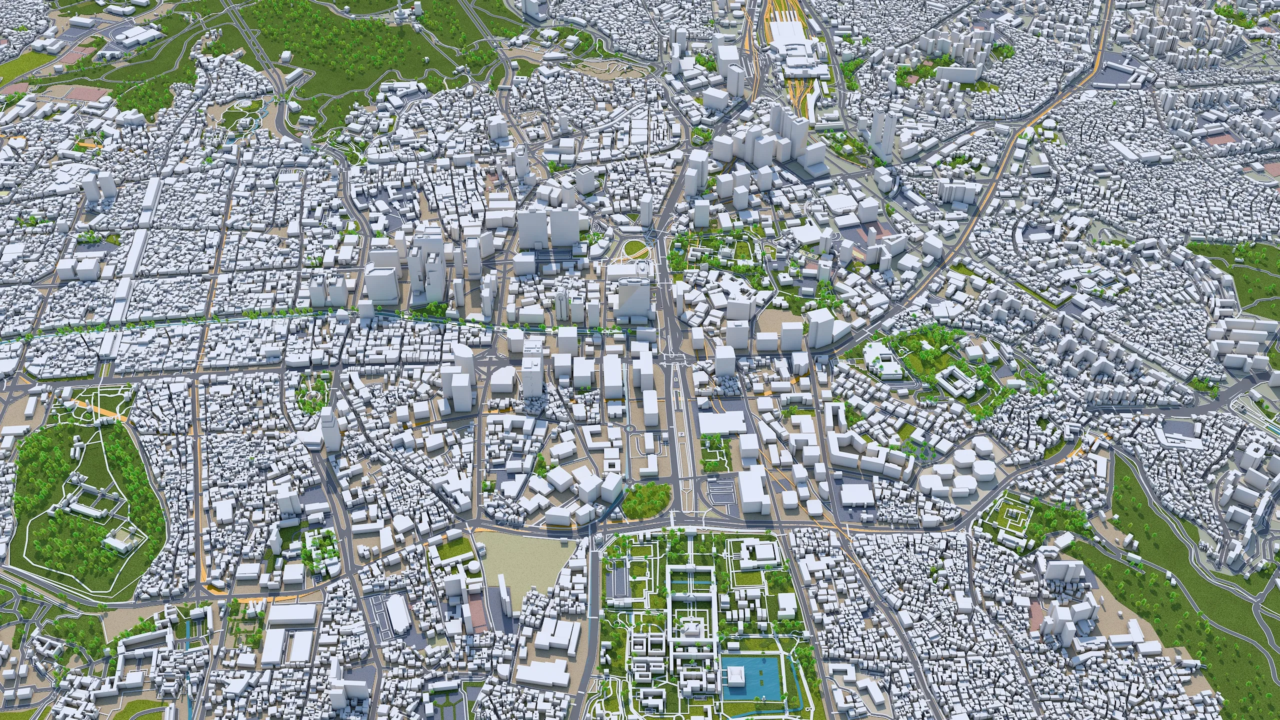 Seoul Downtown City Korea 3D Model - FlippedNormals