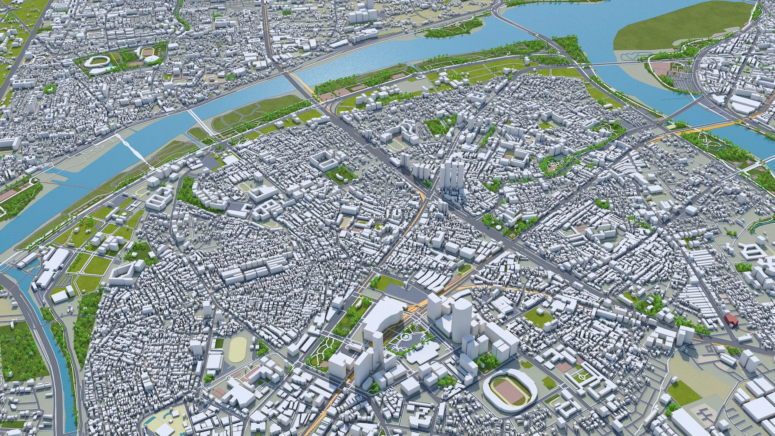 Taipei City Taiwan 3D Model 60km - FlippedNormals