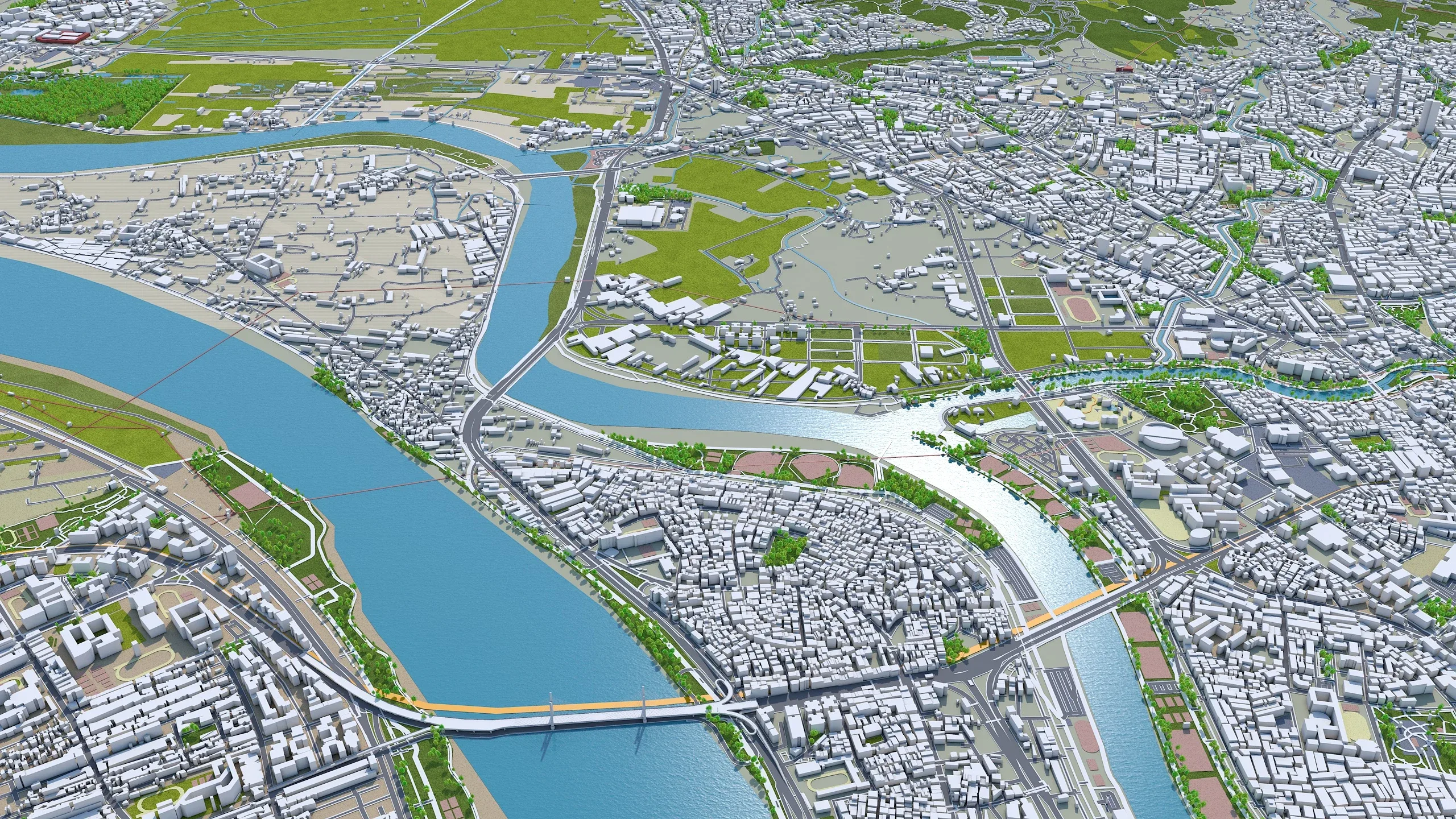 Taipei City Taiwan 3D Model 60km - FlippedNormals