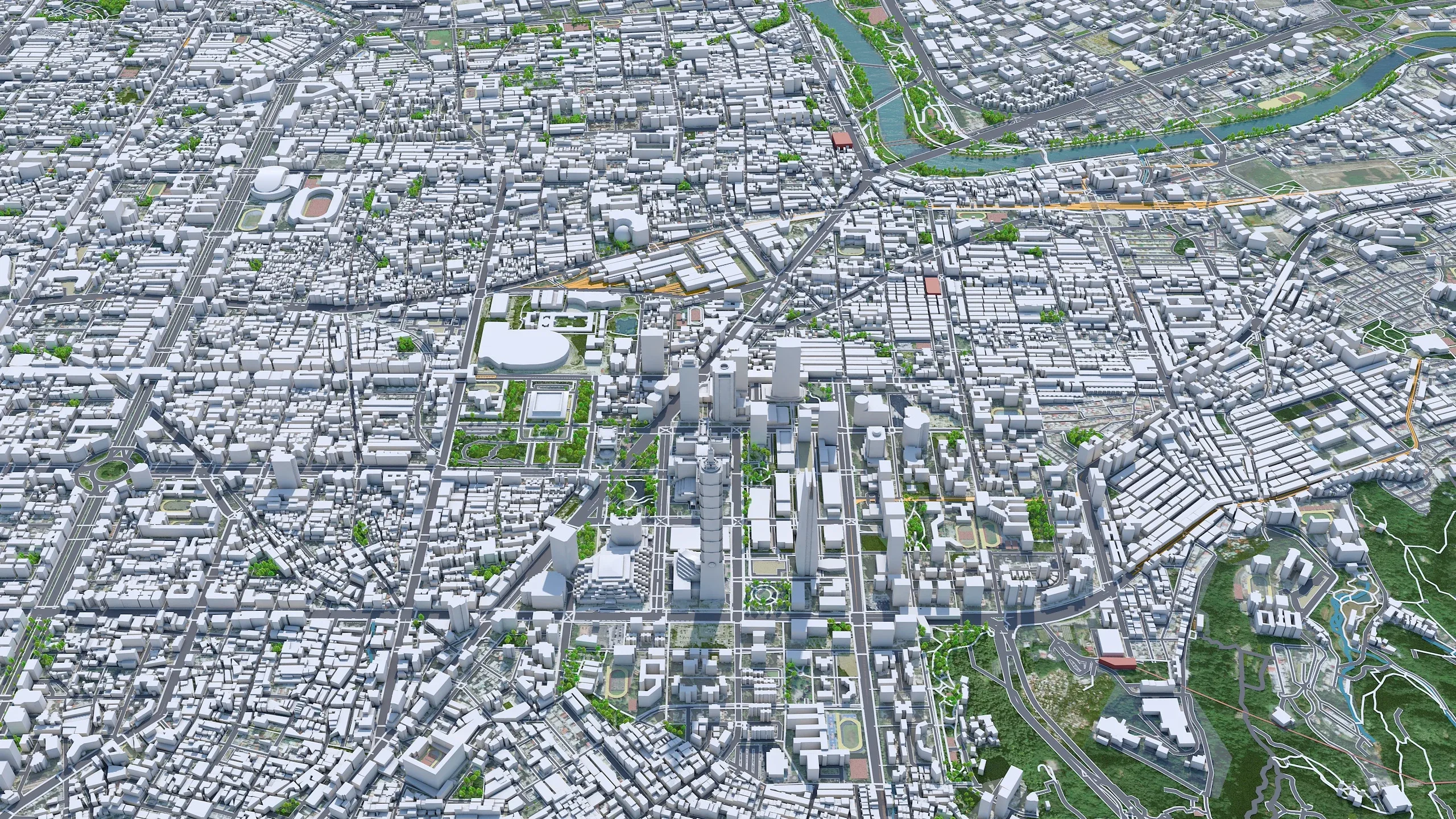 Taipei City Taiwan 3D Model 60km - FlippedNormals