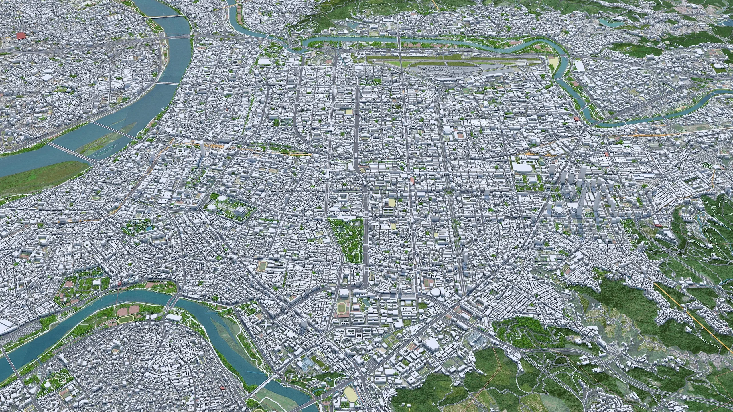 Taipei City Taiwan 3D Model 60km - FlippedNormals