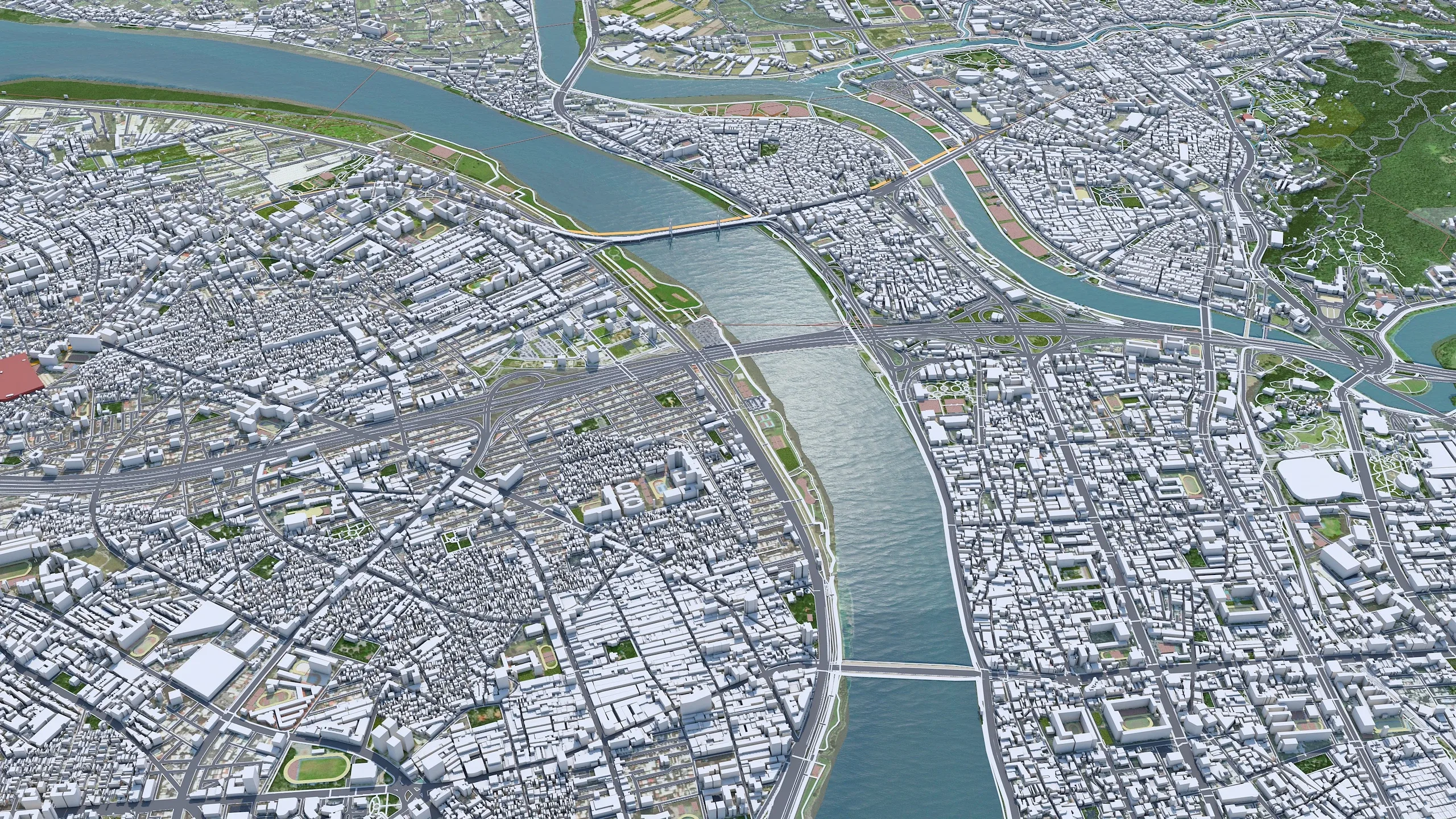 Taipei City Taiwan 3D Model 60km - FlippedNormals