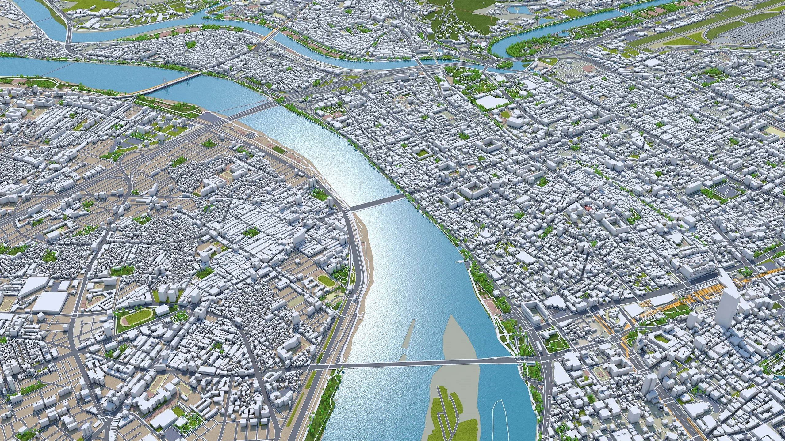 Taipei City Taiwan 3D Model 60km - FlippedNormals