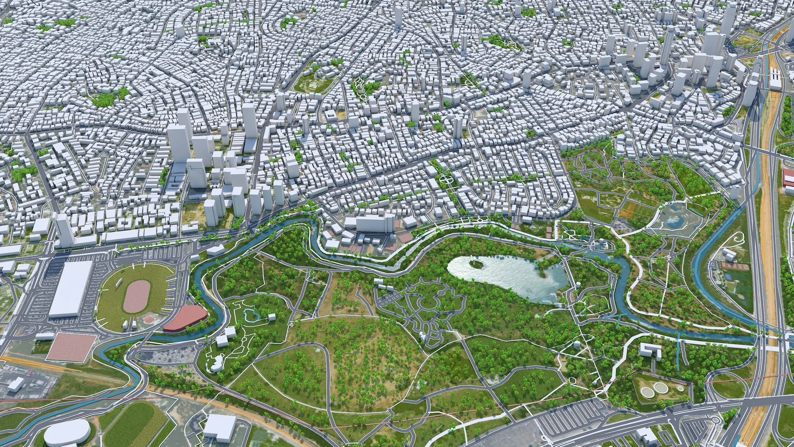 Tel Aviv City Israel 3D Model 30km - FlippedNormals