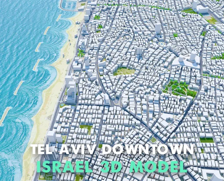 Tel Aviv Downtown City Israel 3D - FlippedNormals