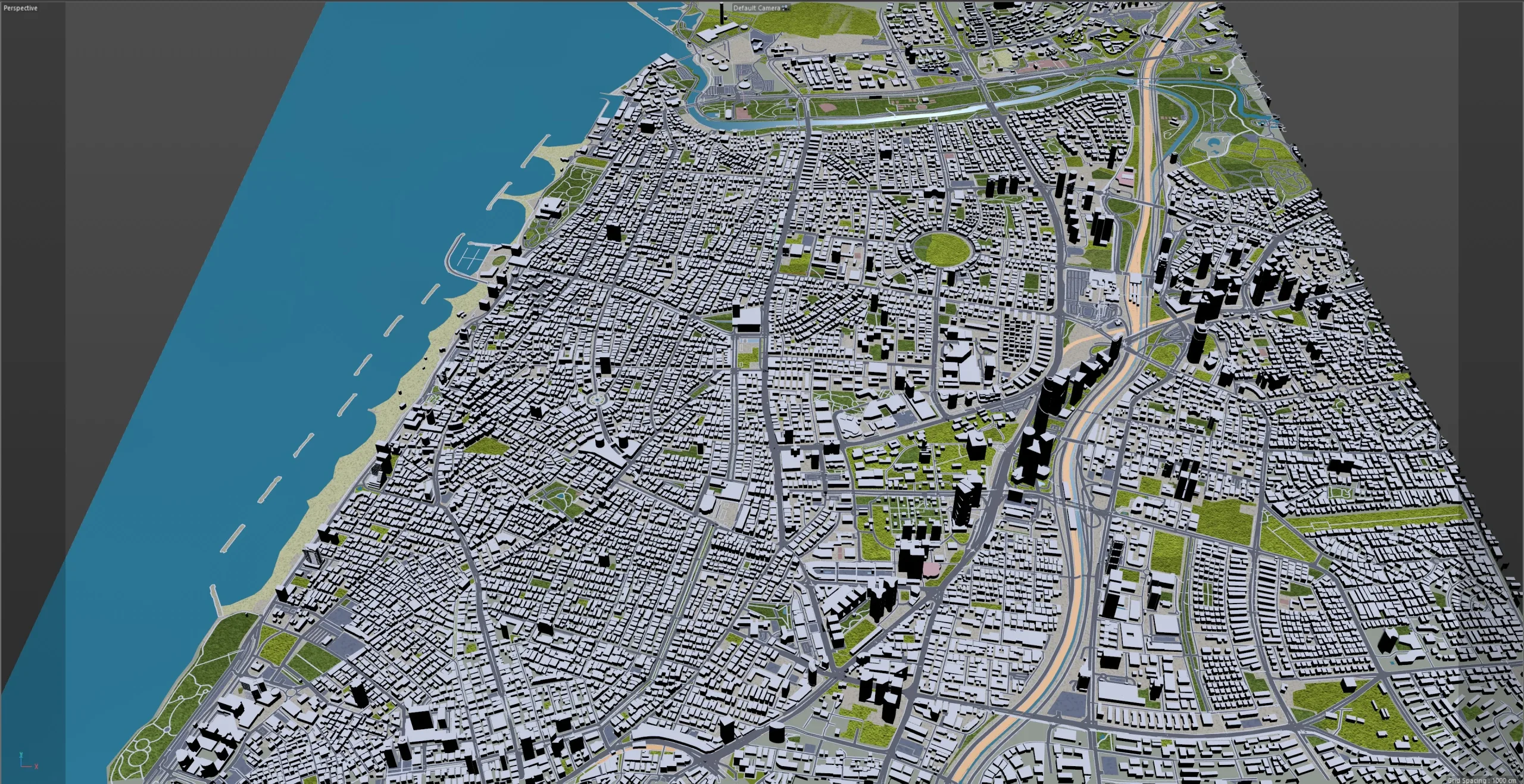 Tel Aviv Downtown City Israel 3D - FlippedNormals