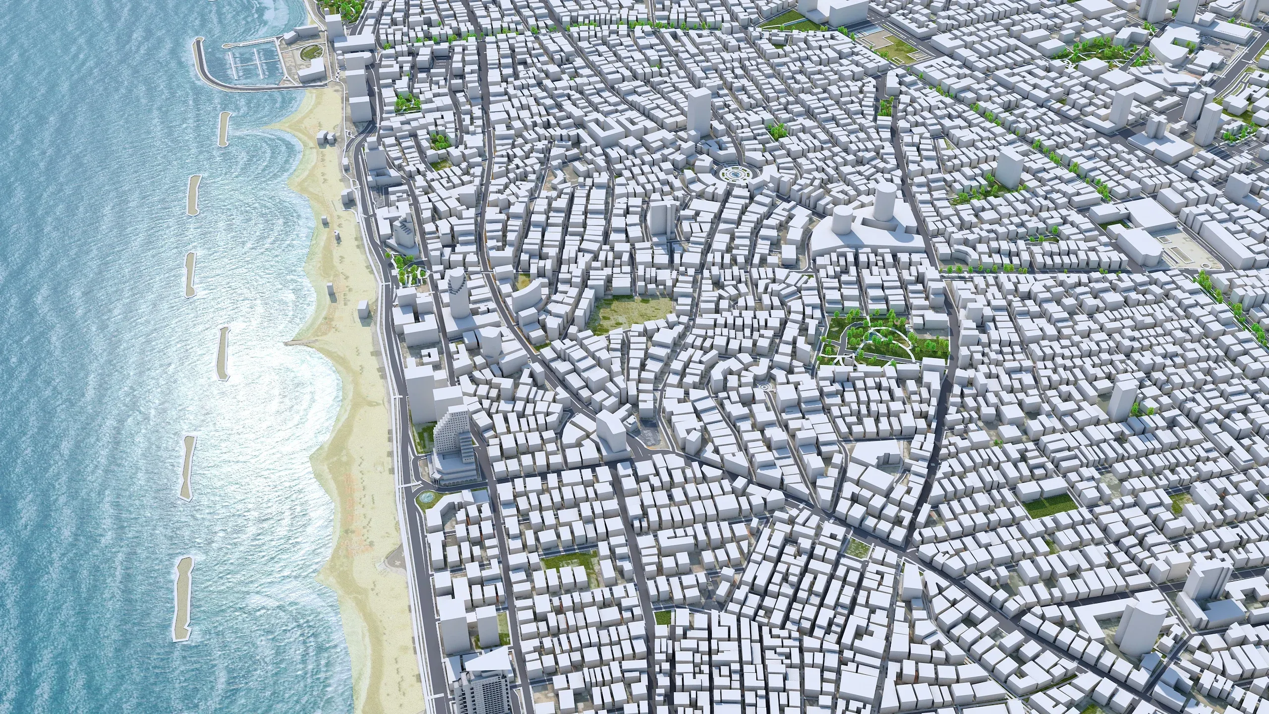 Tel Aviv Downtown City Israel 3D - FlippedNormals
