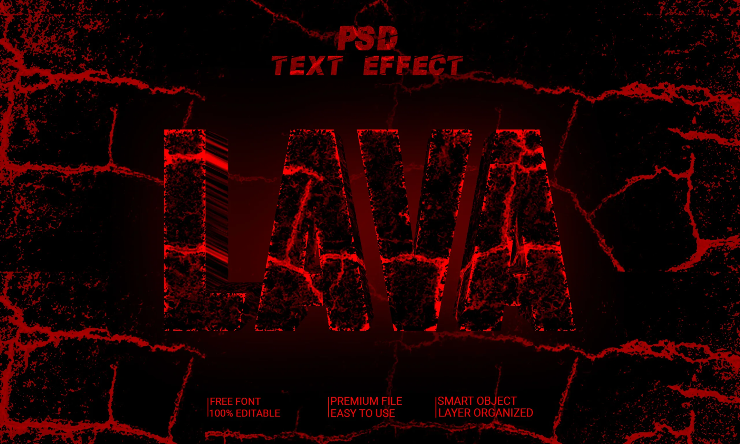 3D Lava PSD fully editable text - FlippedNormals