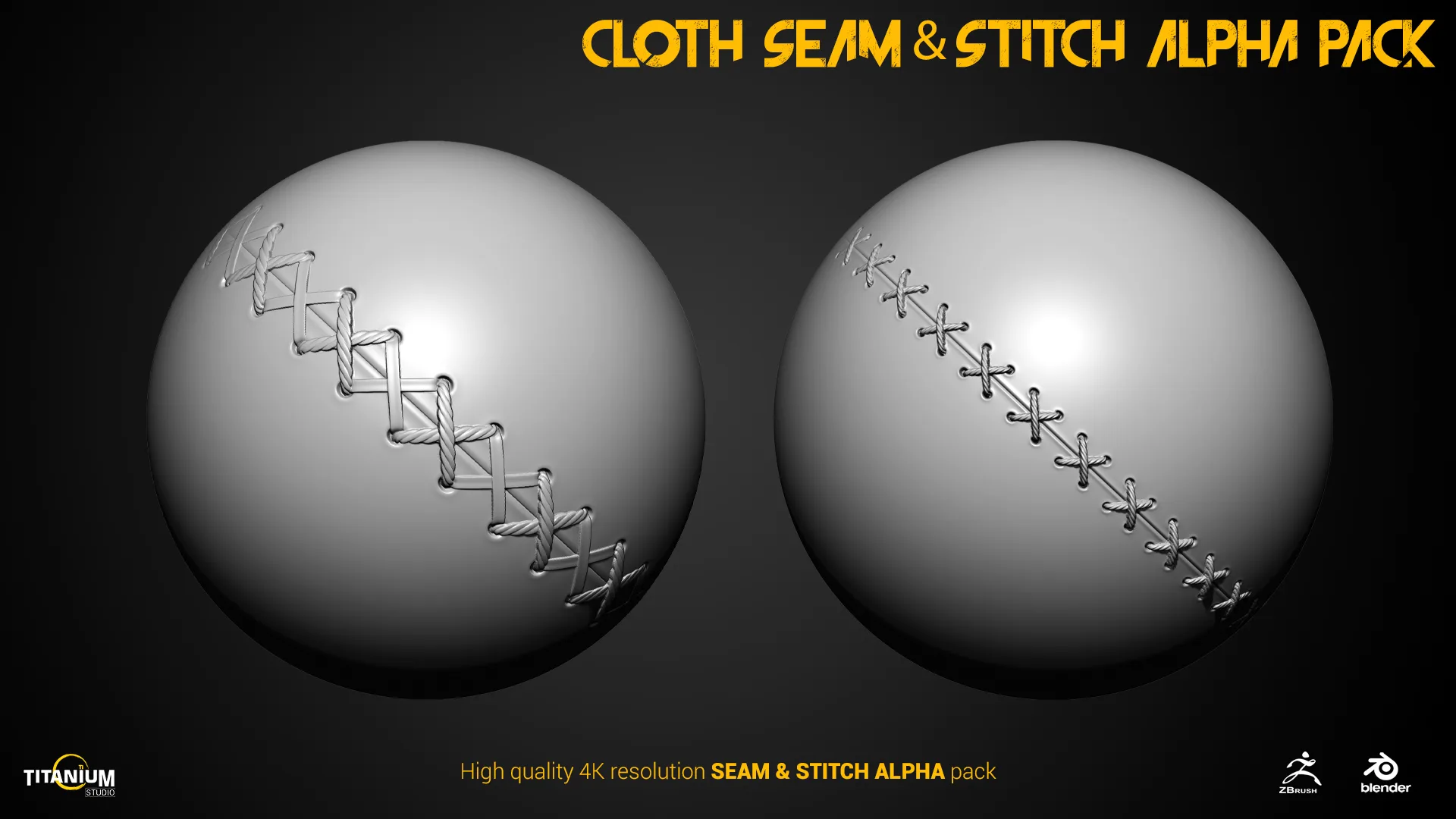 Seam & Stitch Brush + Alpha 4K - FlippedNormals