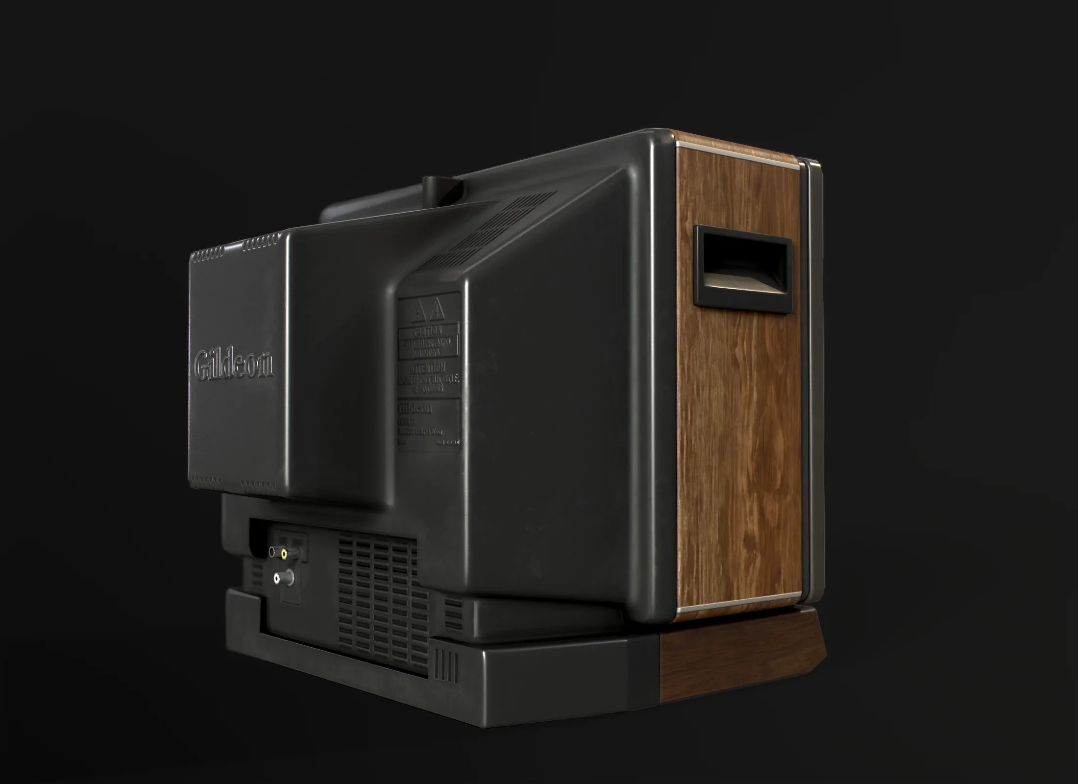 Old Retro TV from 80s wooden case - FlippedNormals