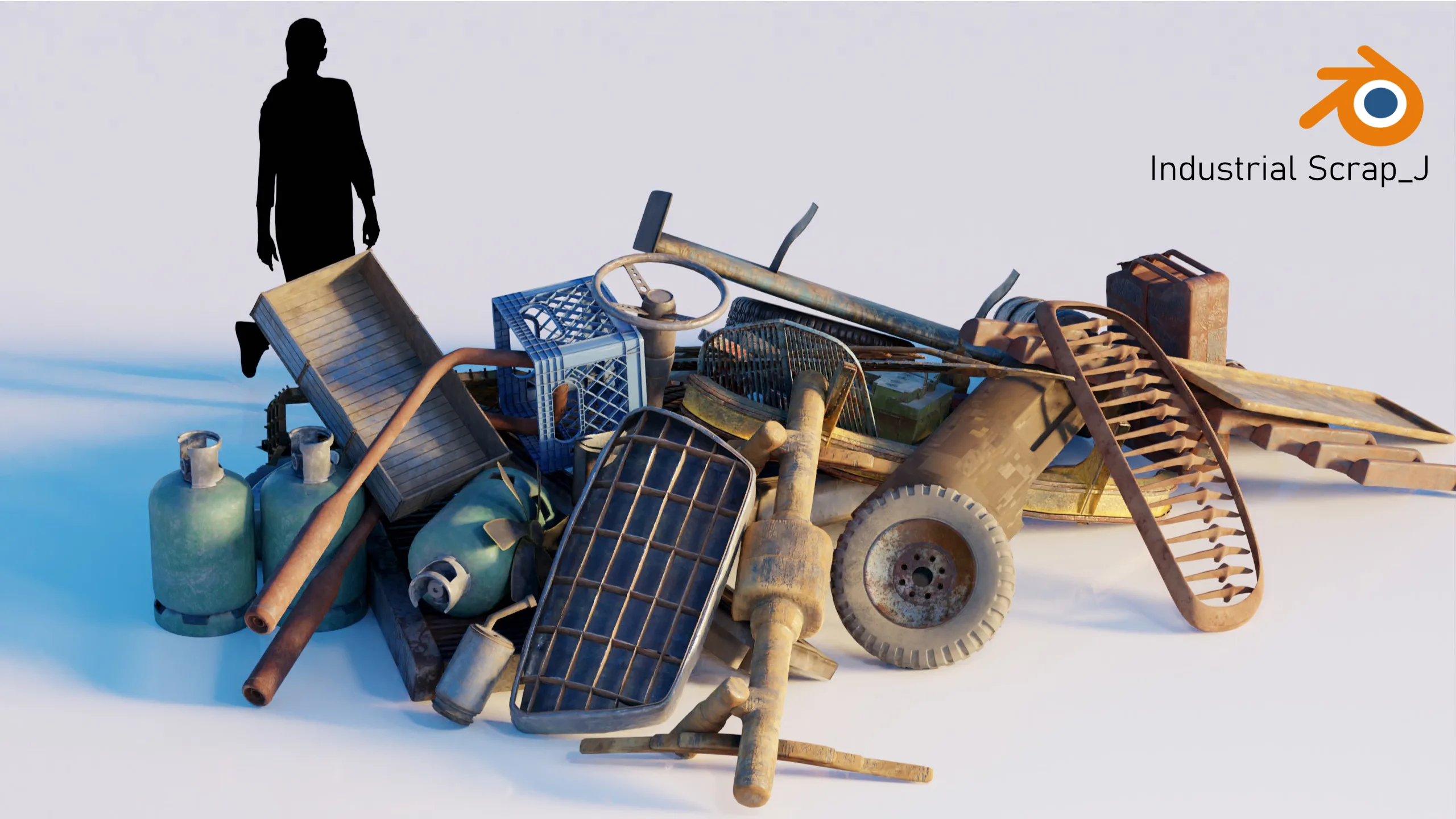 200+ Industrial Debris Scrap Trash - FlippedNormals