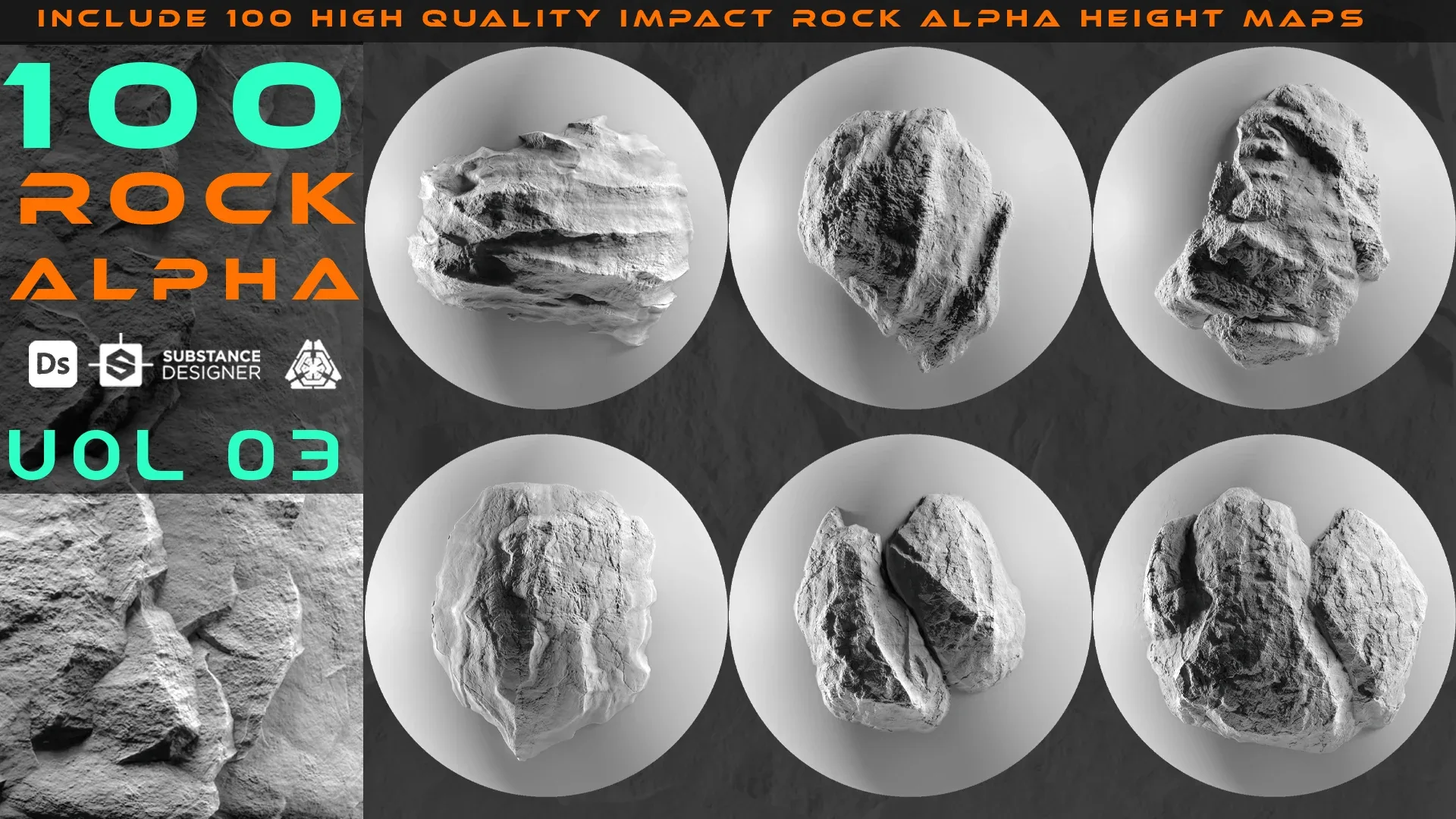 100 Rock Alpha - Vol 03 - FlippedNormals