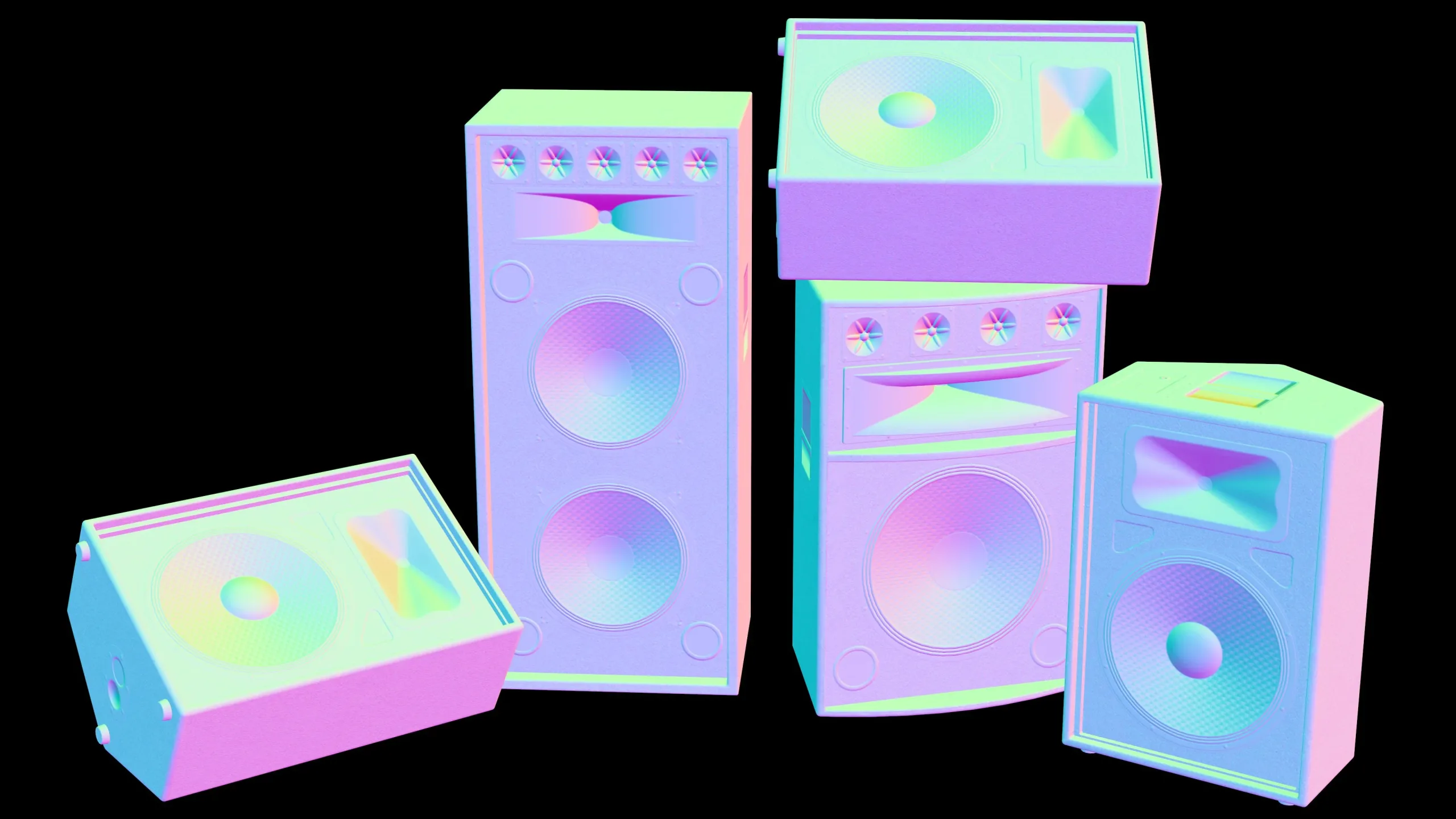 Speaker - Game ready props Low-poly - FlippedNormals