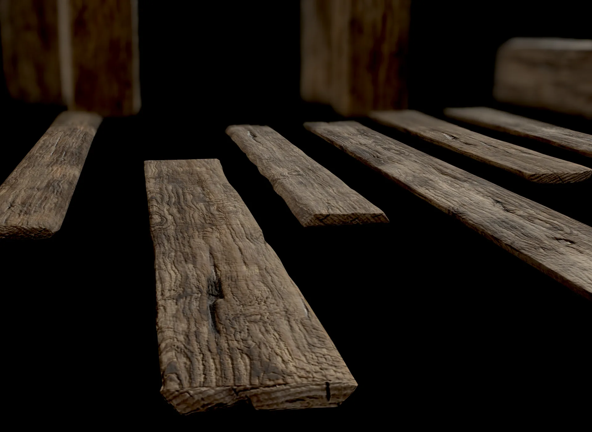 Wooden Planks and Beams - 13 pieces - FlippedNormals