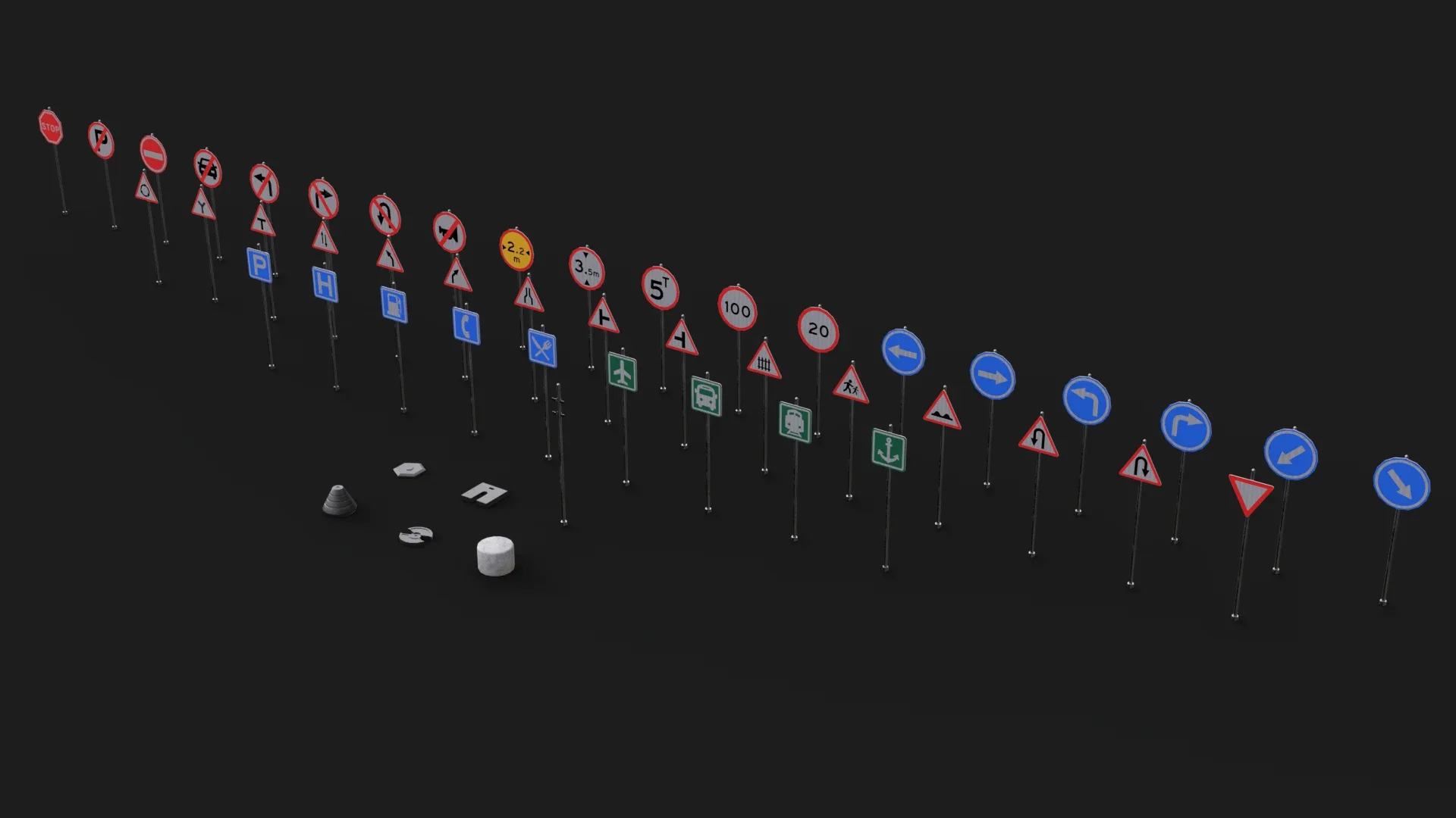 3D Road Signs Pack PRO - FlippedNormals