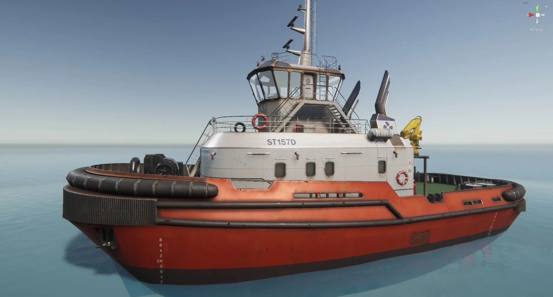 Tug Ship tugboat - low poly - FlippedNormals