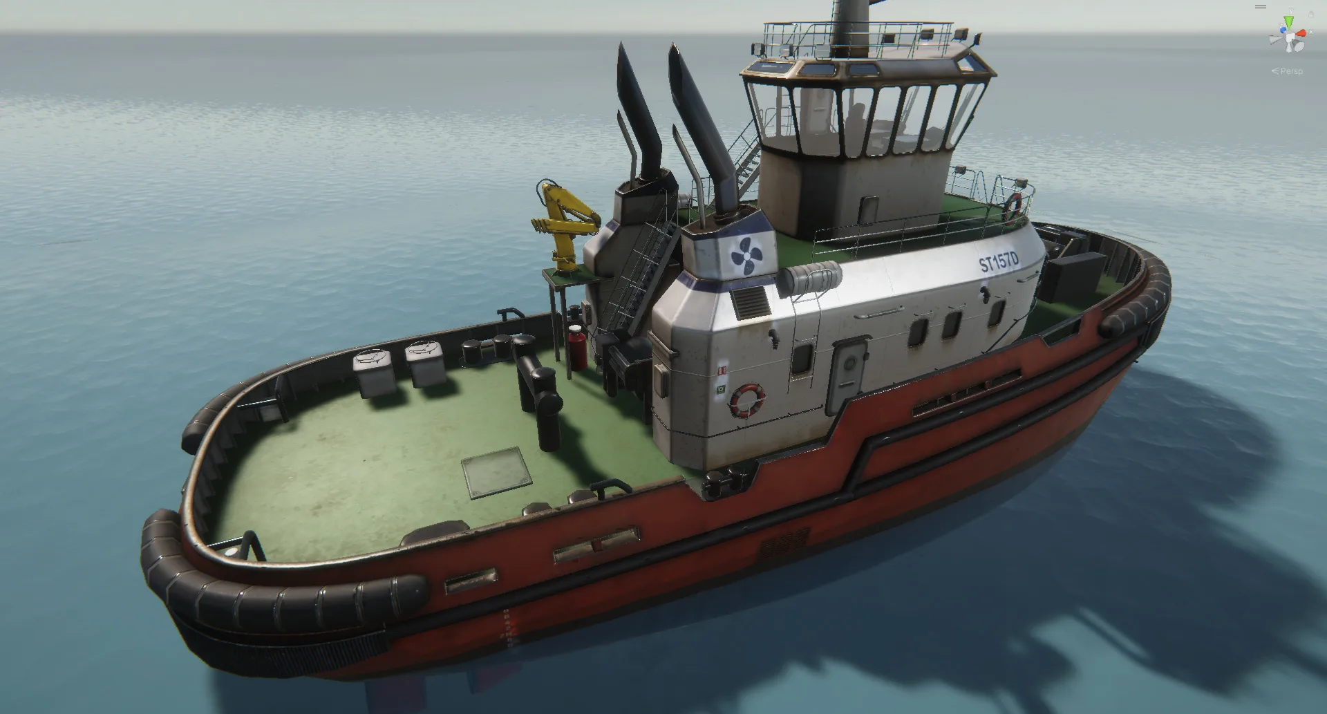 Tug Ship tugboat - low poly - FlippedNormals