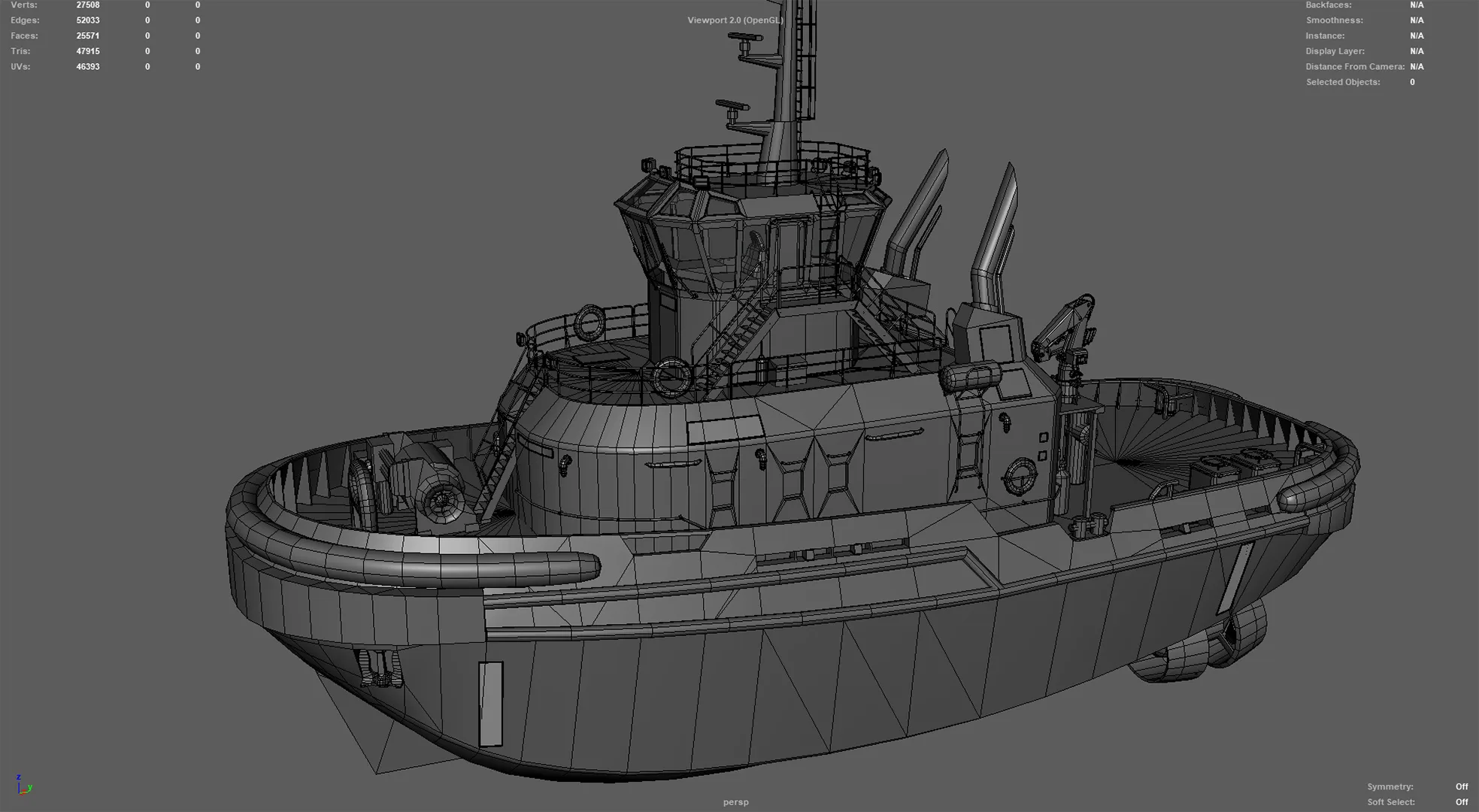 Tug Ship tugboat - low poly - FlippedNormals