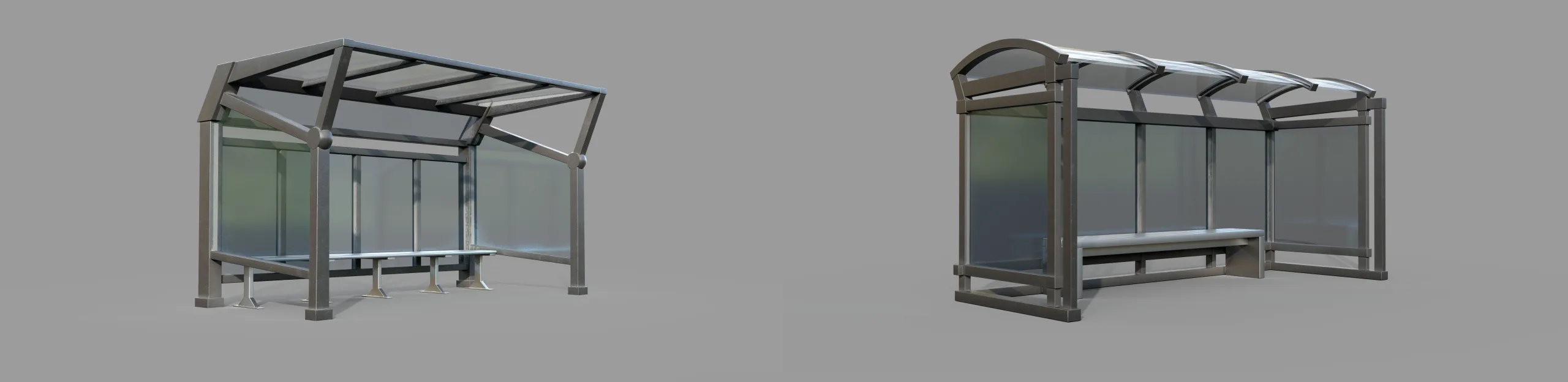 25 Bus Stop Base Mesh Pack with - FlippedNormals