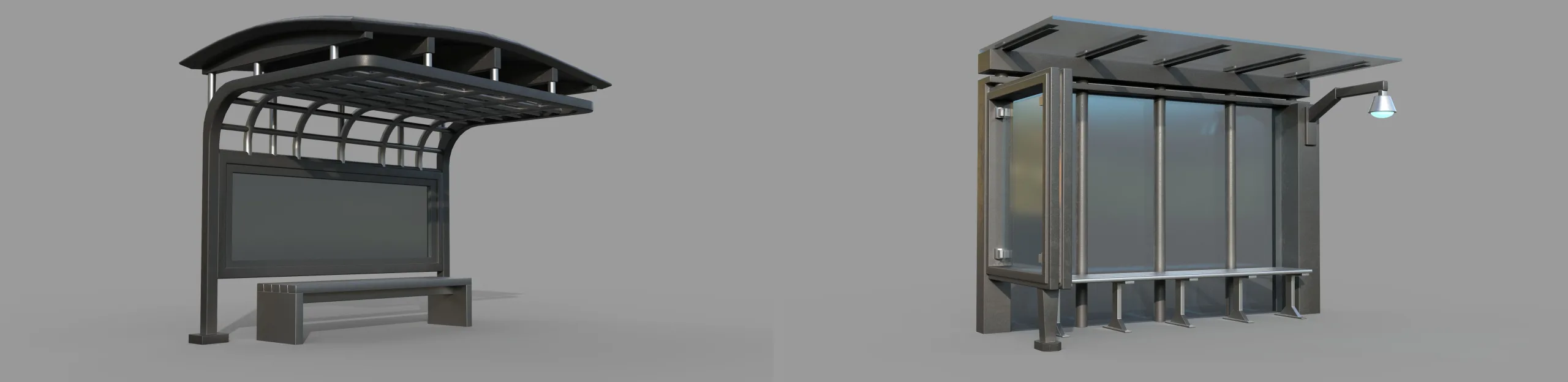 25 Bus Stop Base Mesh Pack with - FlippedNormals