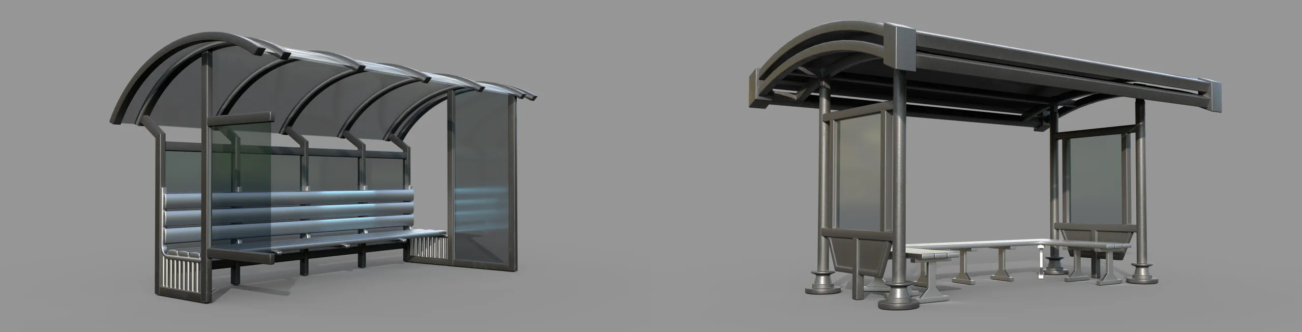 25 Bus Stop Base Mesh Pack with - FlippedNormals