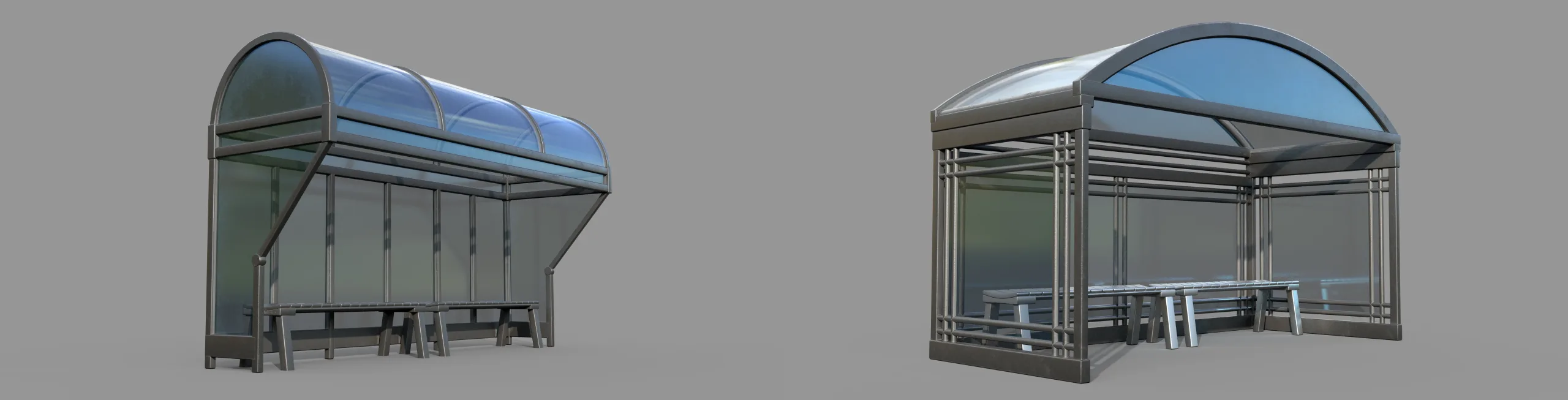 25 Bus Stop Base Mesh Pack with - FlippedNormals
