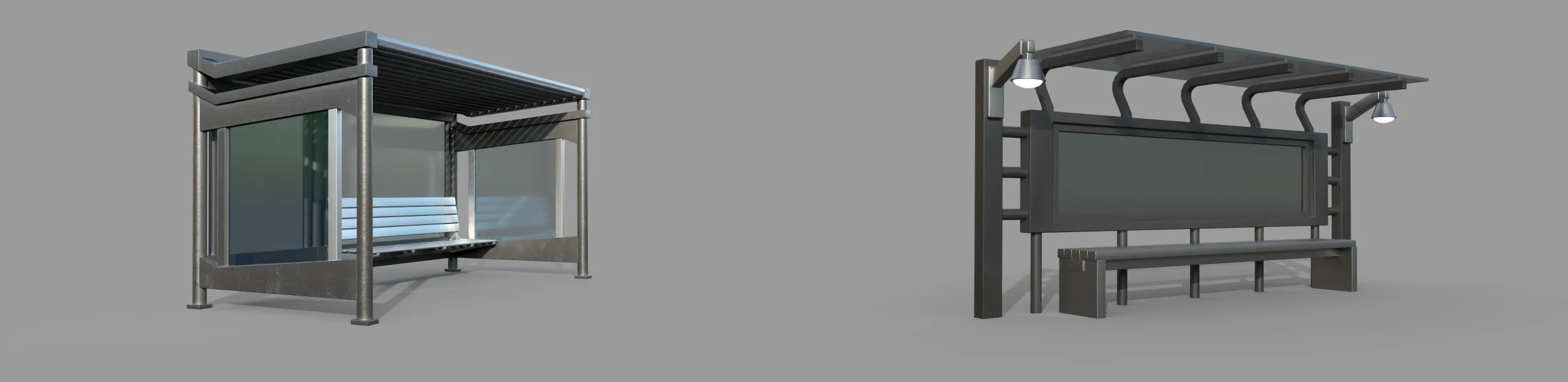 25 Bus Stop Base Mesh Pack with - FlippedNormals