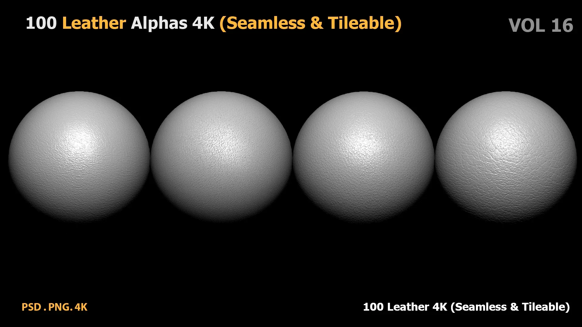 100 Leather Alphas 4K (Seamless - FlippedNormals